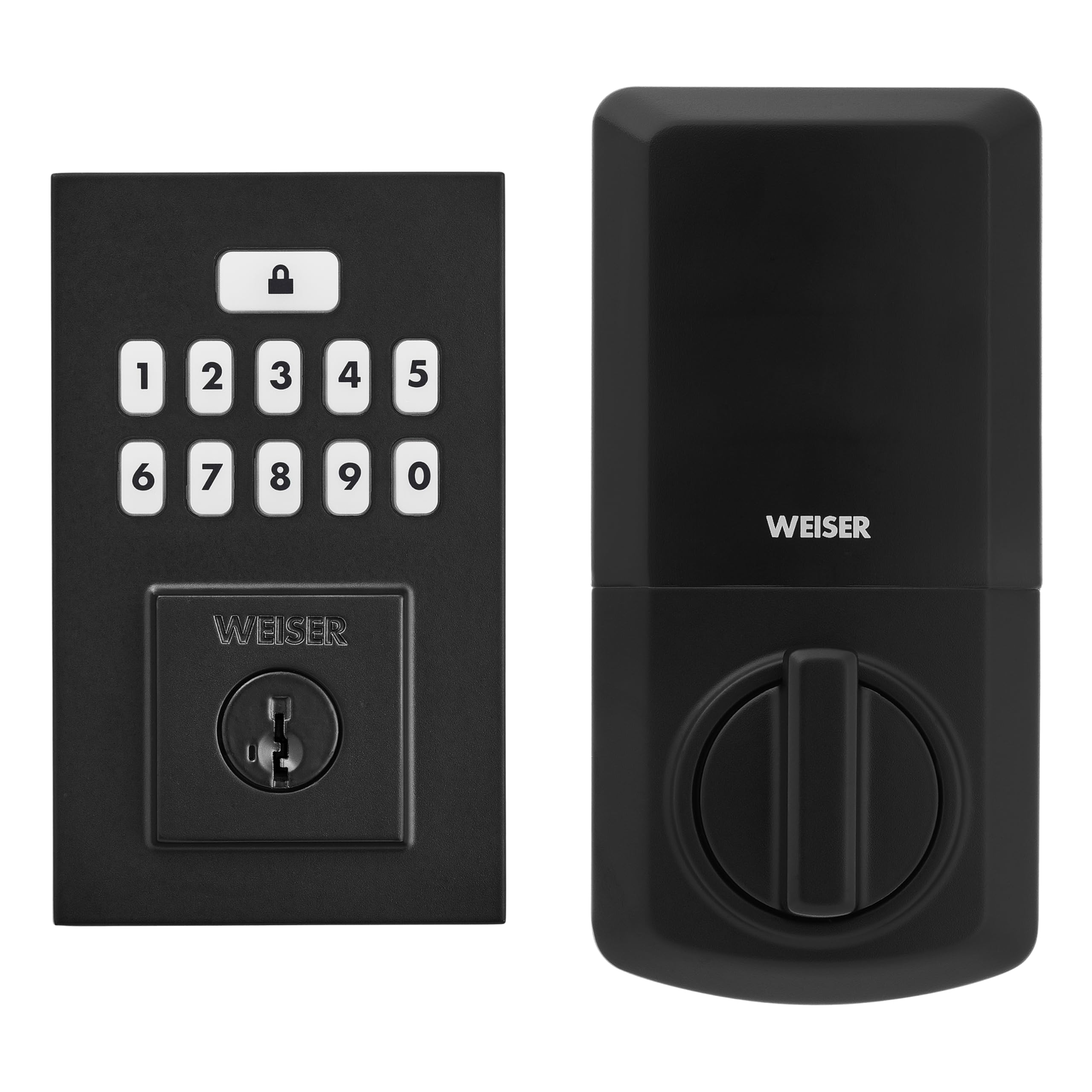 Weiser SmartCode Serrure de porte d'entrée sans clé, noir mat, serrure ...