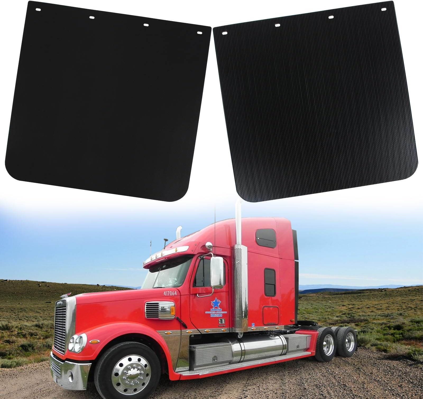 Amazon.com: 24" x 24" Pair of Black Poly Quarter Fenders Fit for Semi ...