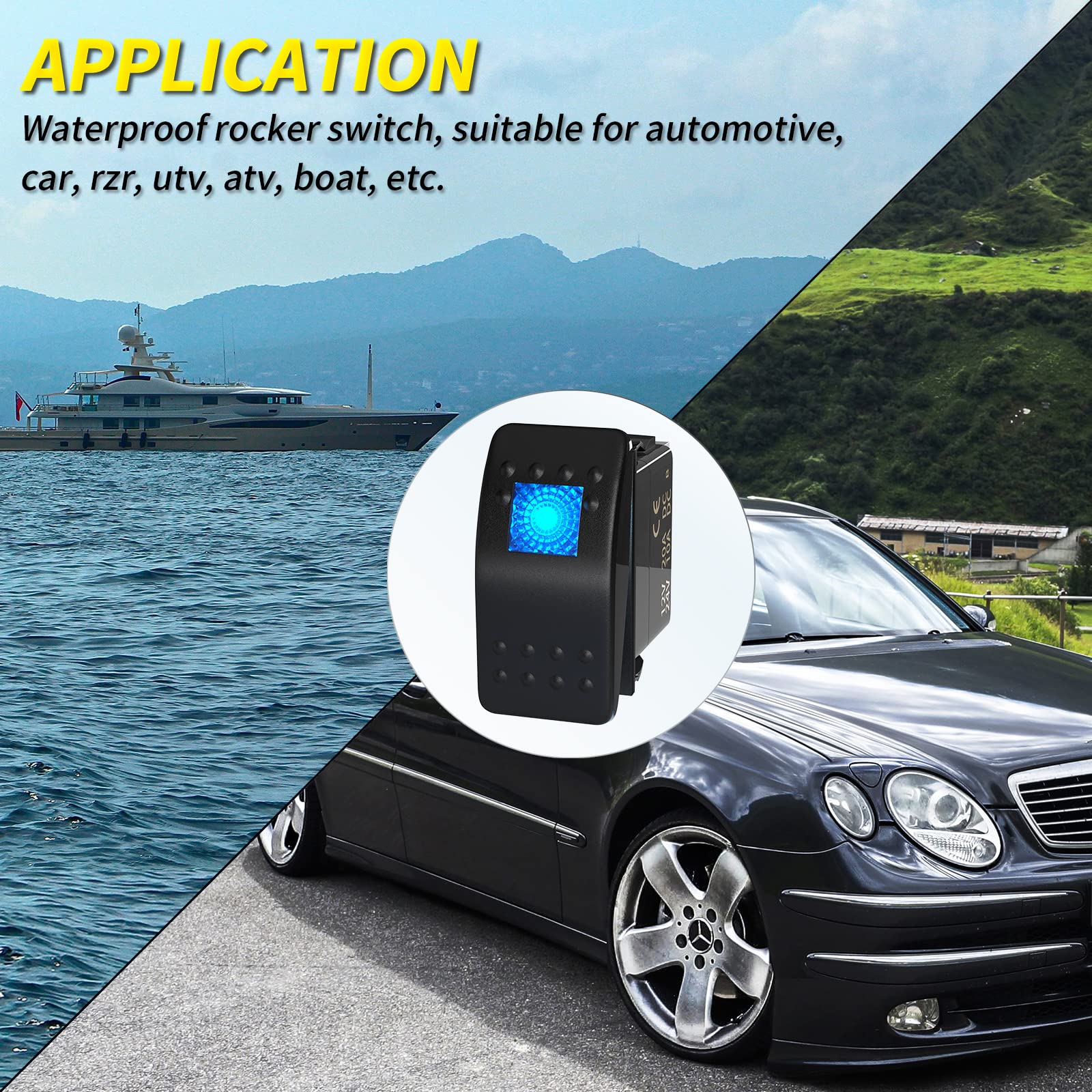Snapklik.com : Marine Rocker Switch 12V 24V Lighted Rocker Switch 12 ...