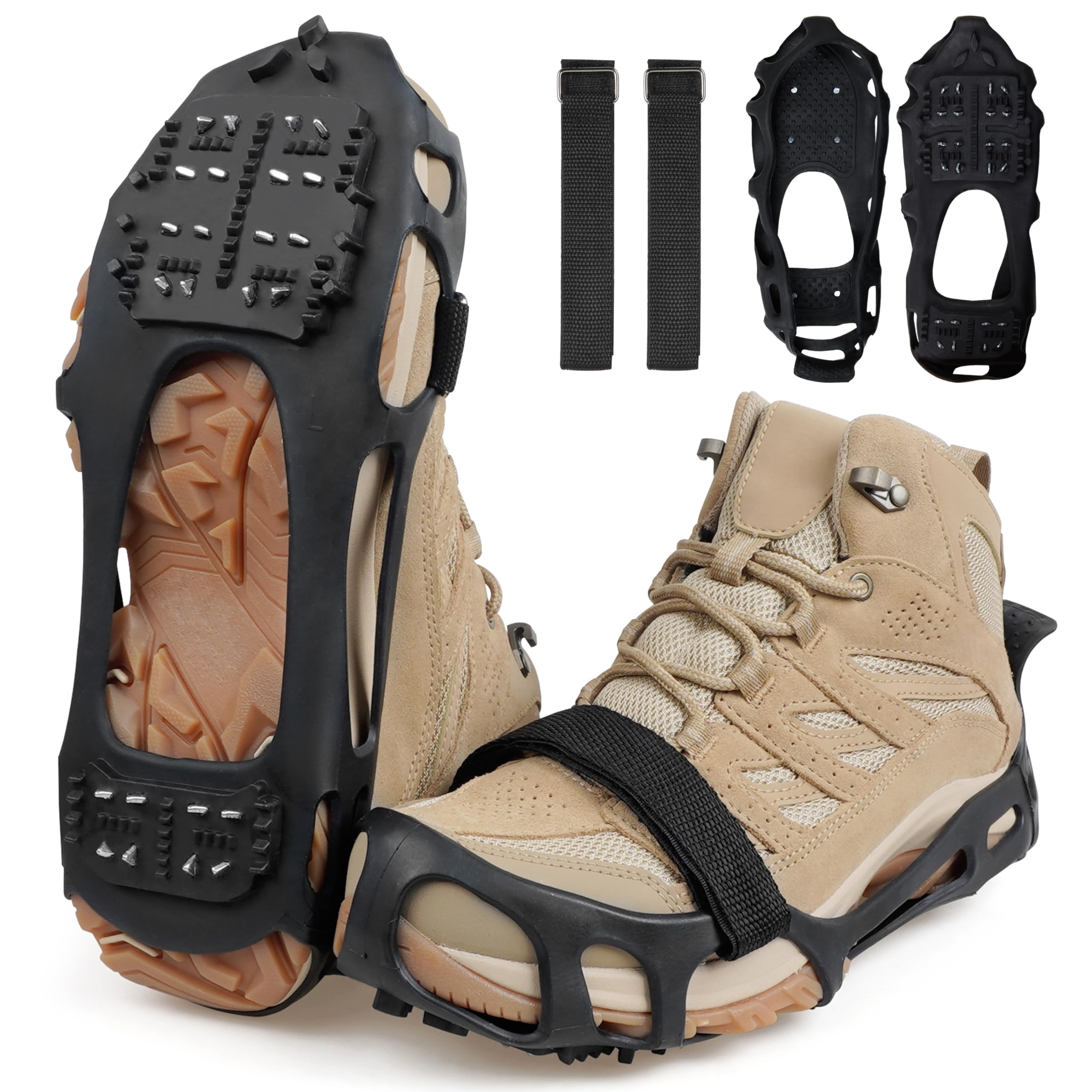 Winter Safety OROOTL Ice Cleats For Shoes - 24 Steel Traction Grippers ...