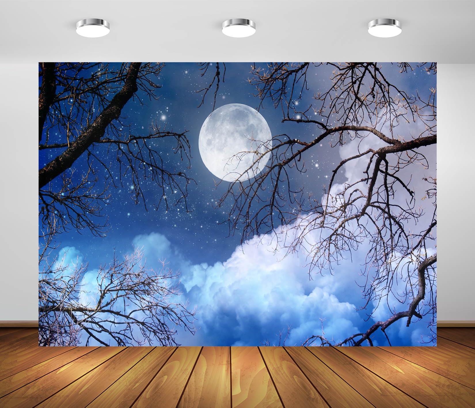 Amazon.com : BELECO 7x5ft Fabric Night Forest Fantasy Full Moon ...
