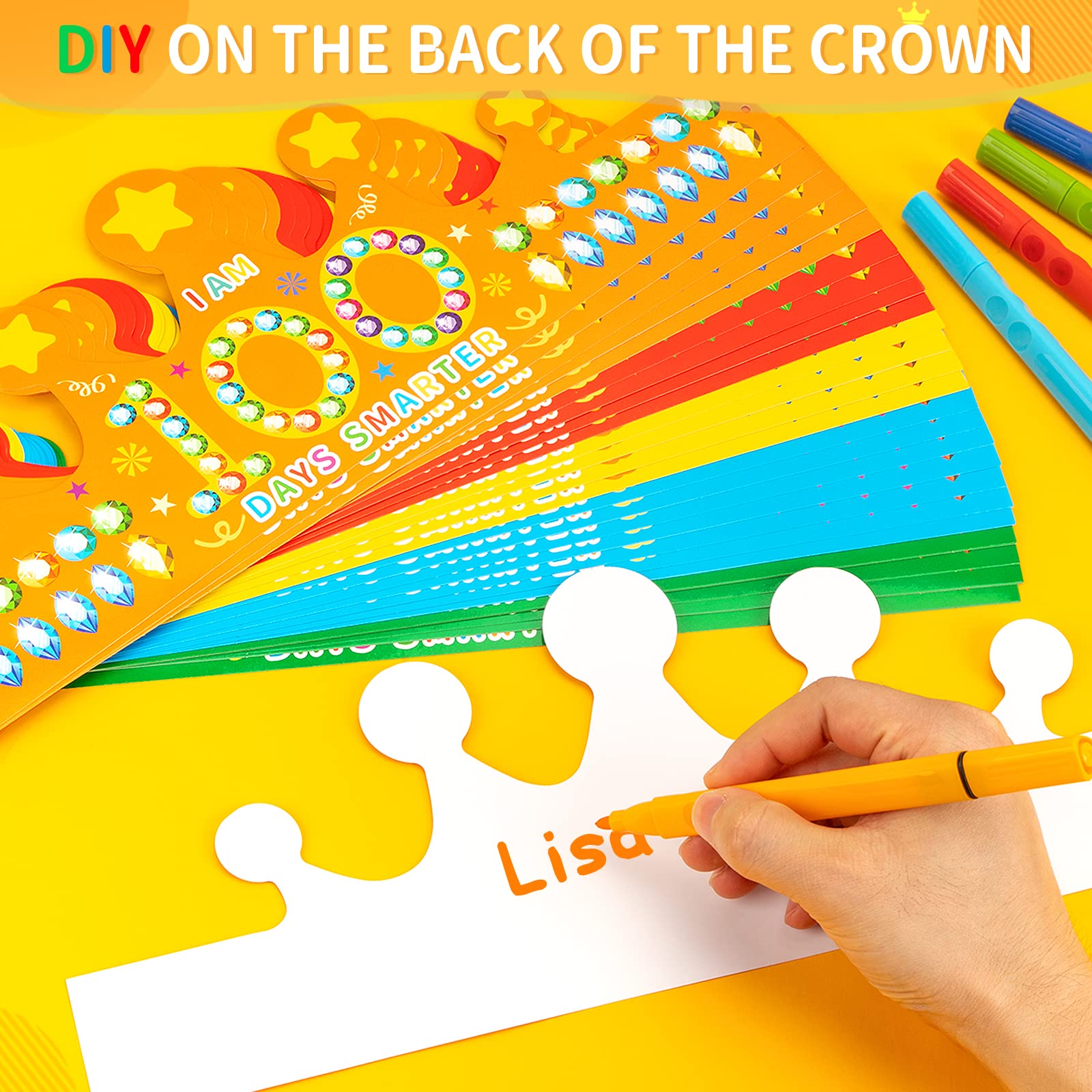 Hedeey 35 Pieces 100th Day School Paper Crowns,100 Days School | Shop ...