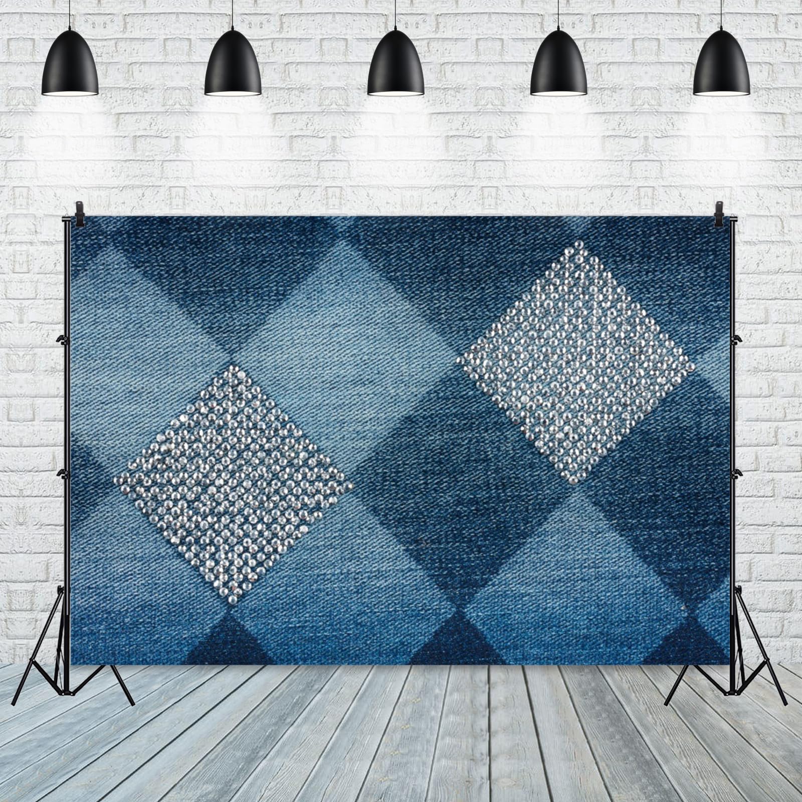 Amazon.com: Leowefowa 12x8ft Vinyl Jeans and Denim Backdrop Slant ...