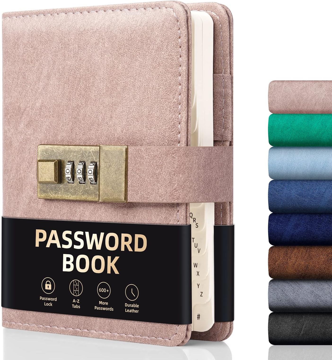 Password Book with Lock, WEMATE Password Book with Alphabetical Tabs ...