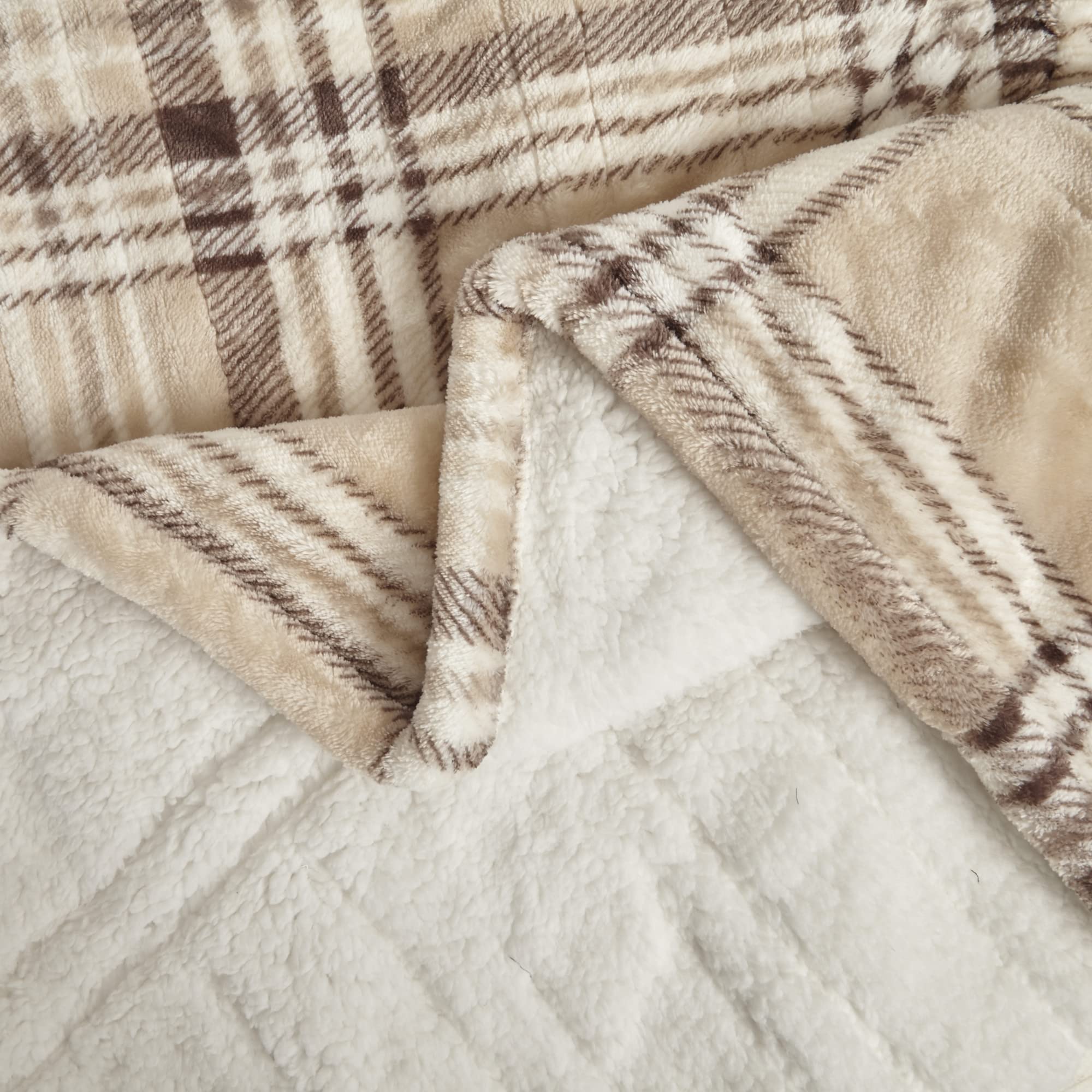 Comfort Spaces Plush to Sherpa Electric Blanket Shawl Shoulder, Neck ...