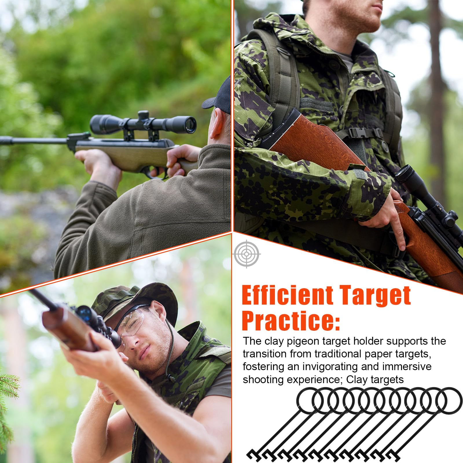 Snapklik.com : Lenwen 75pcs Clay Target Holders, Versatile Clay Pigeon ...
