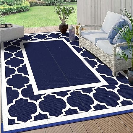 Amazon.com: GENIMO 5'x8' Outdoor Rug for Patio,Reversible Plastic ...