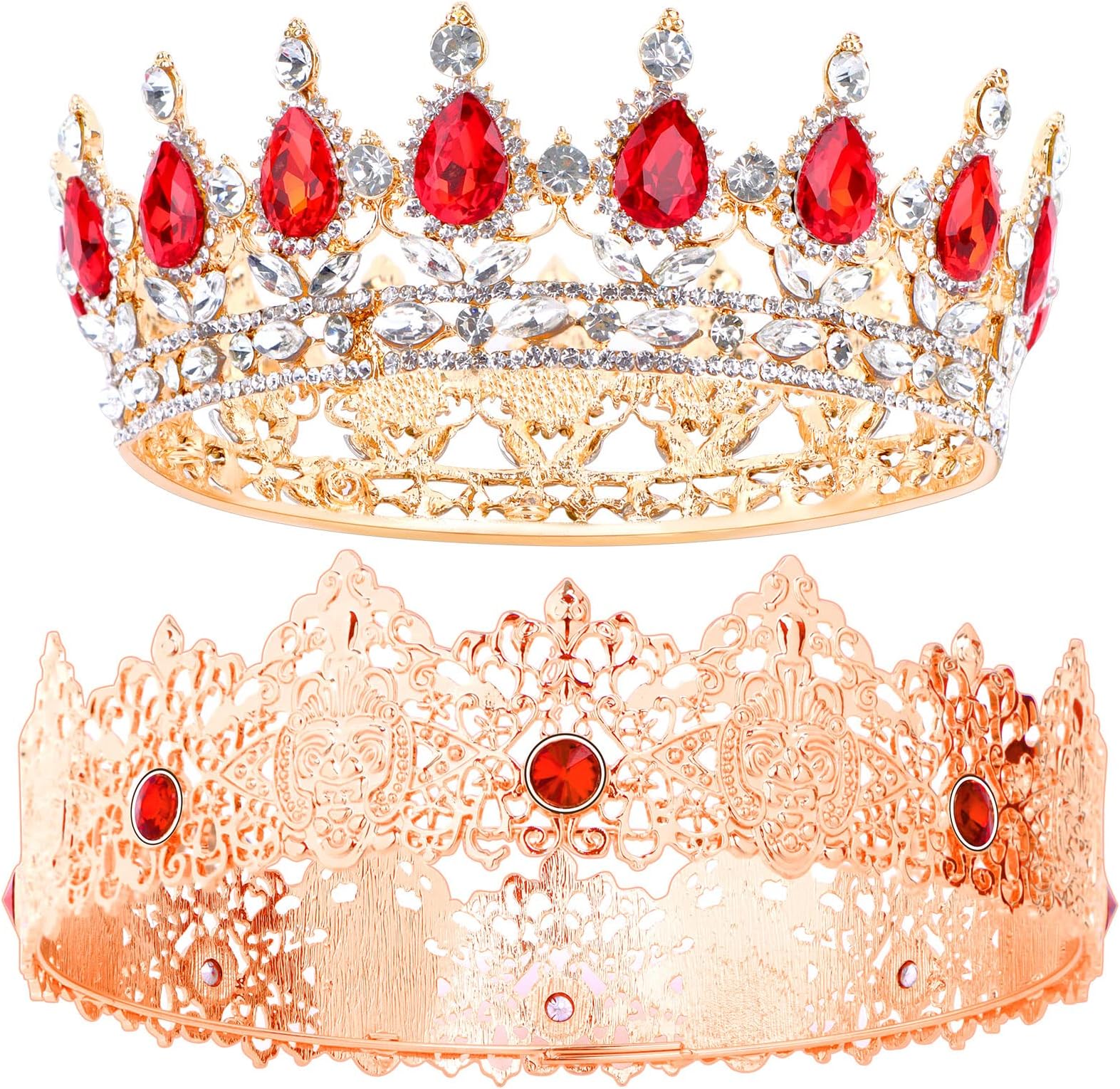 Amazon.com : VELSCRUN 2 Pcs Crown for Men Women, Crowns for Men Metal ...