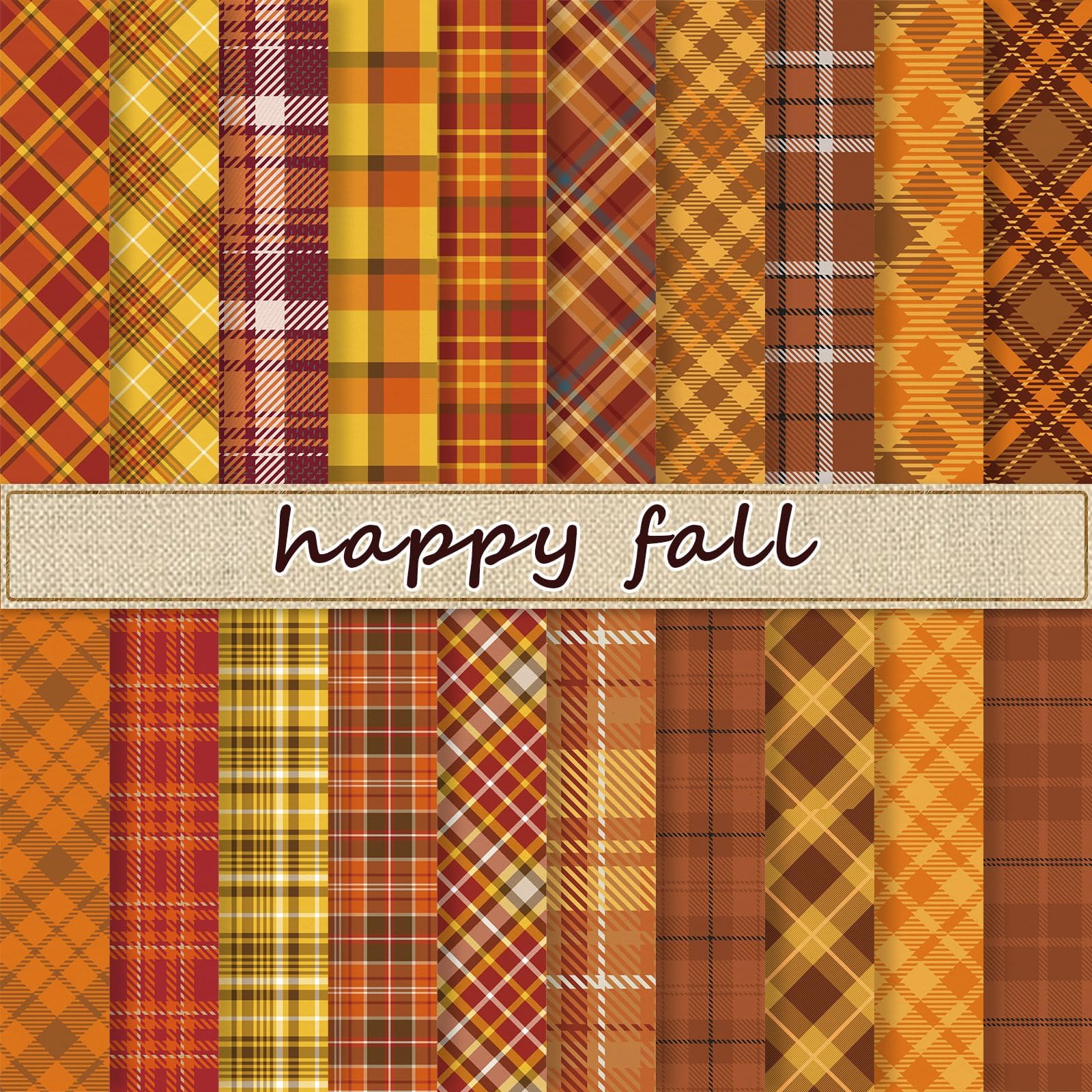 Amazon.com: Whaline 60 Sheets Fall Plaid Pattern Paper A5 Size Double ...