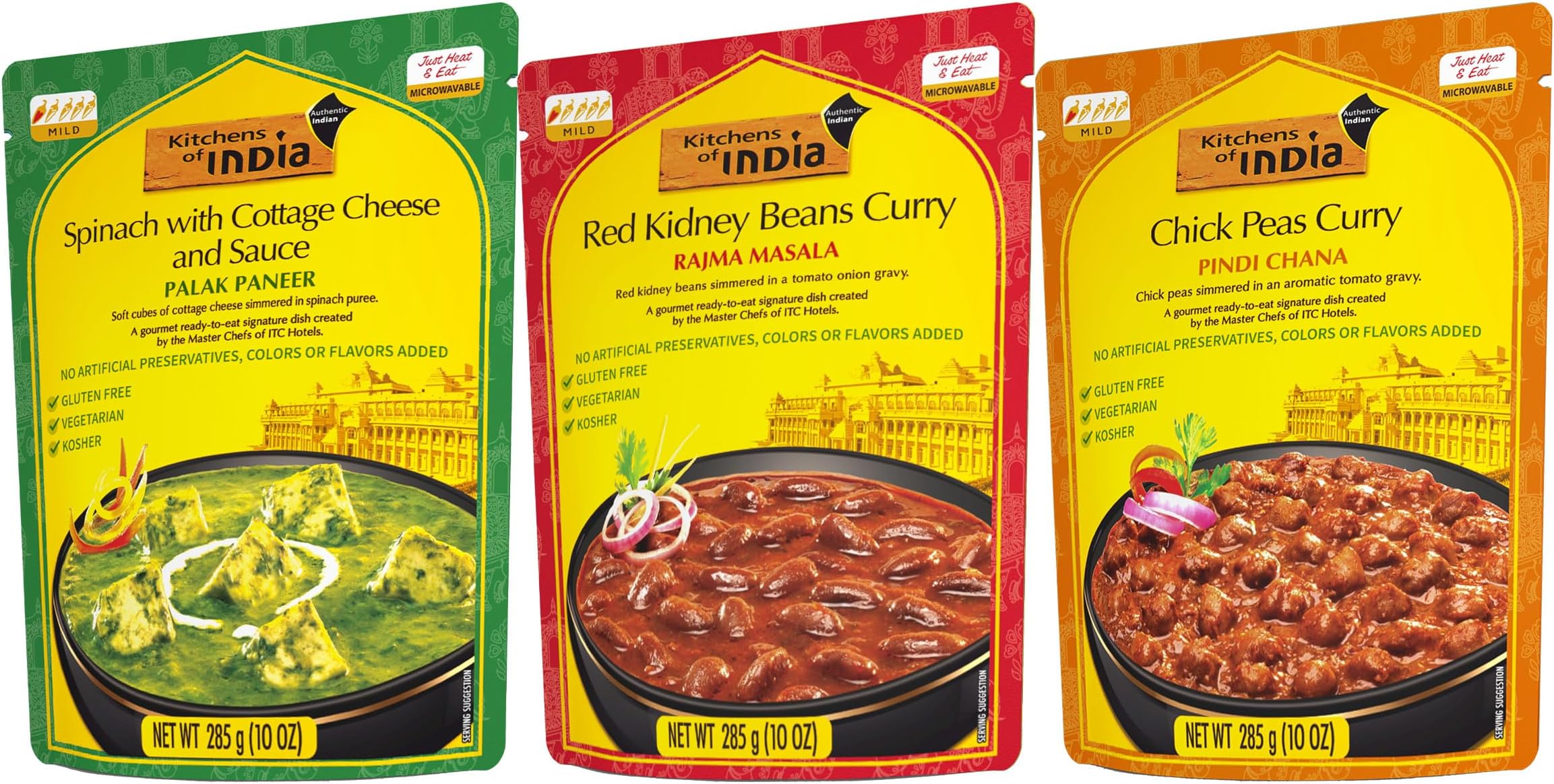 Amazon.com : Kitchens Of India Ready To Eat Dinner Variety Pack, 10 ...