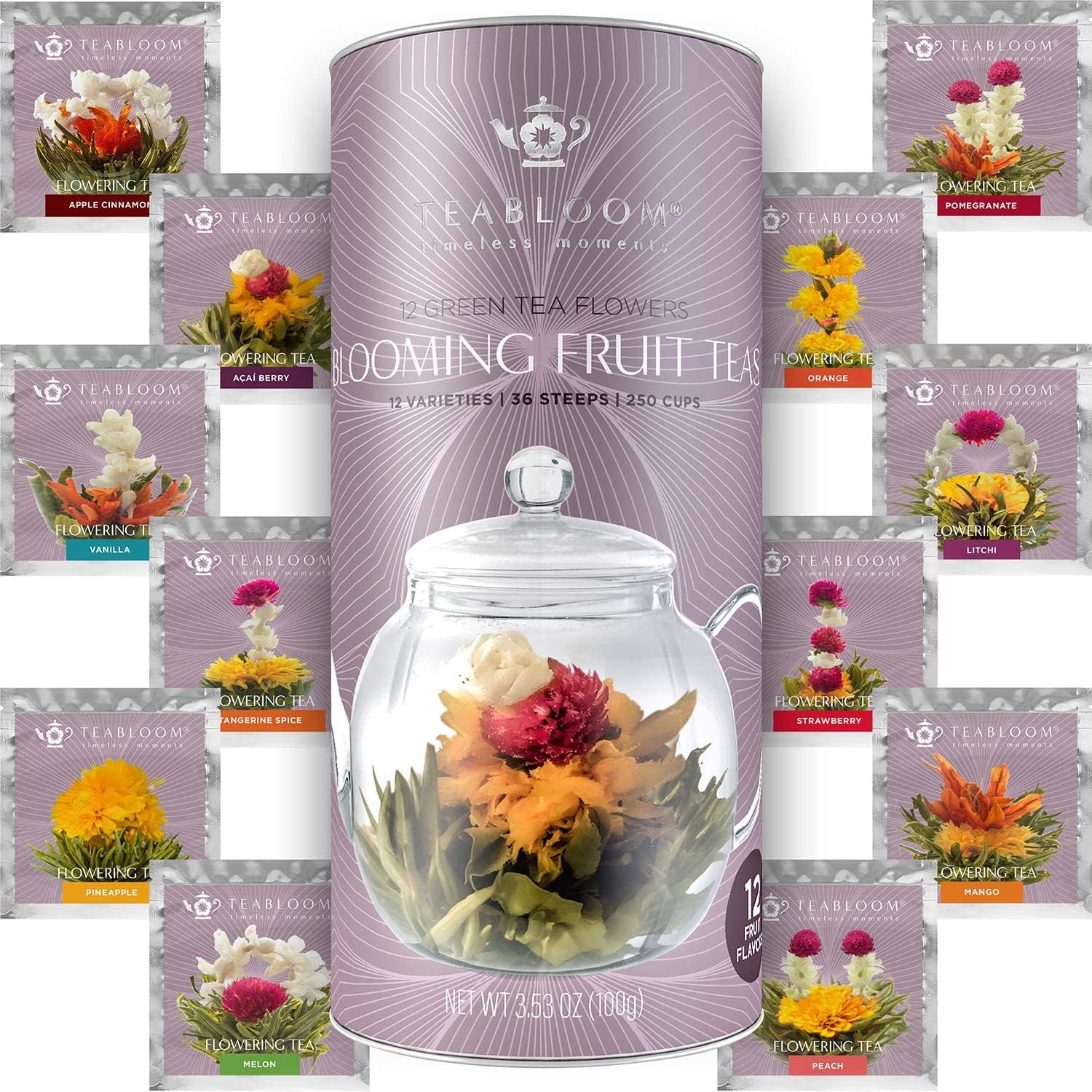 Amazon.com : Teabloom Flowering Tea - 12 Unique Varieties of Fresh ...