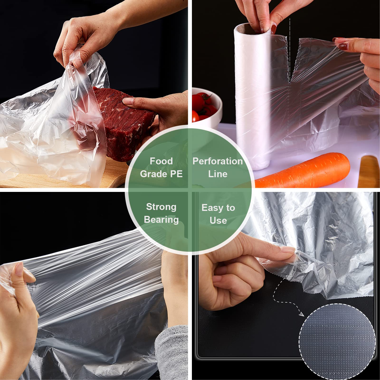 Snapklik.com : Plastic Produce Bag, Clear Food Storage Bags, 12 X 16 ...
