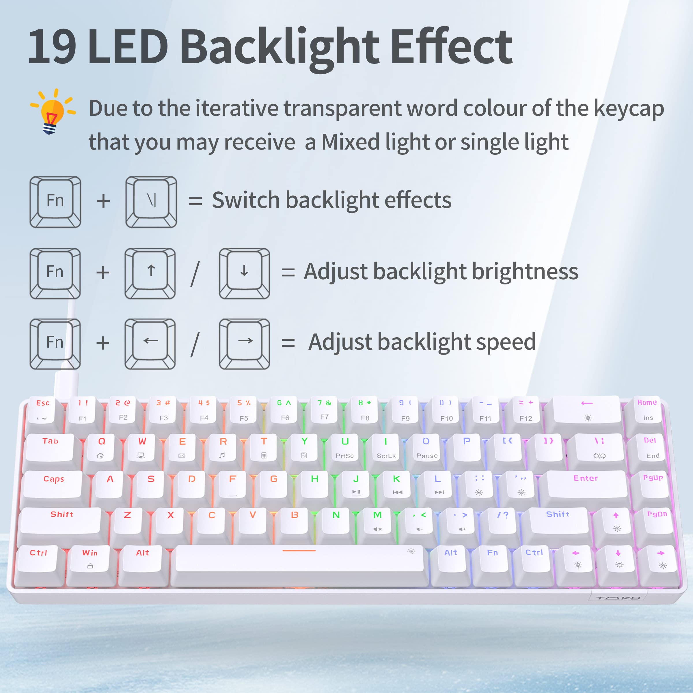 Snapklik.com : TMKB 60 Percent Keyboard,Gaming Keyboard,LED Backlit ...