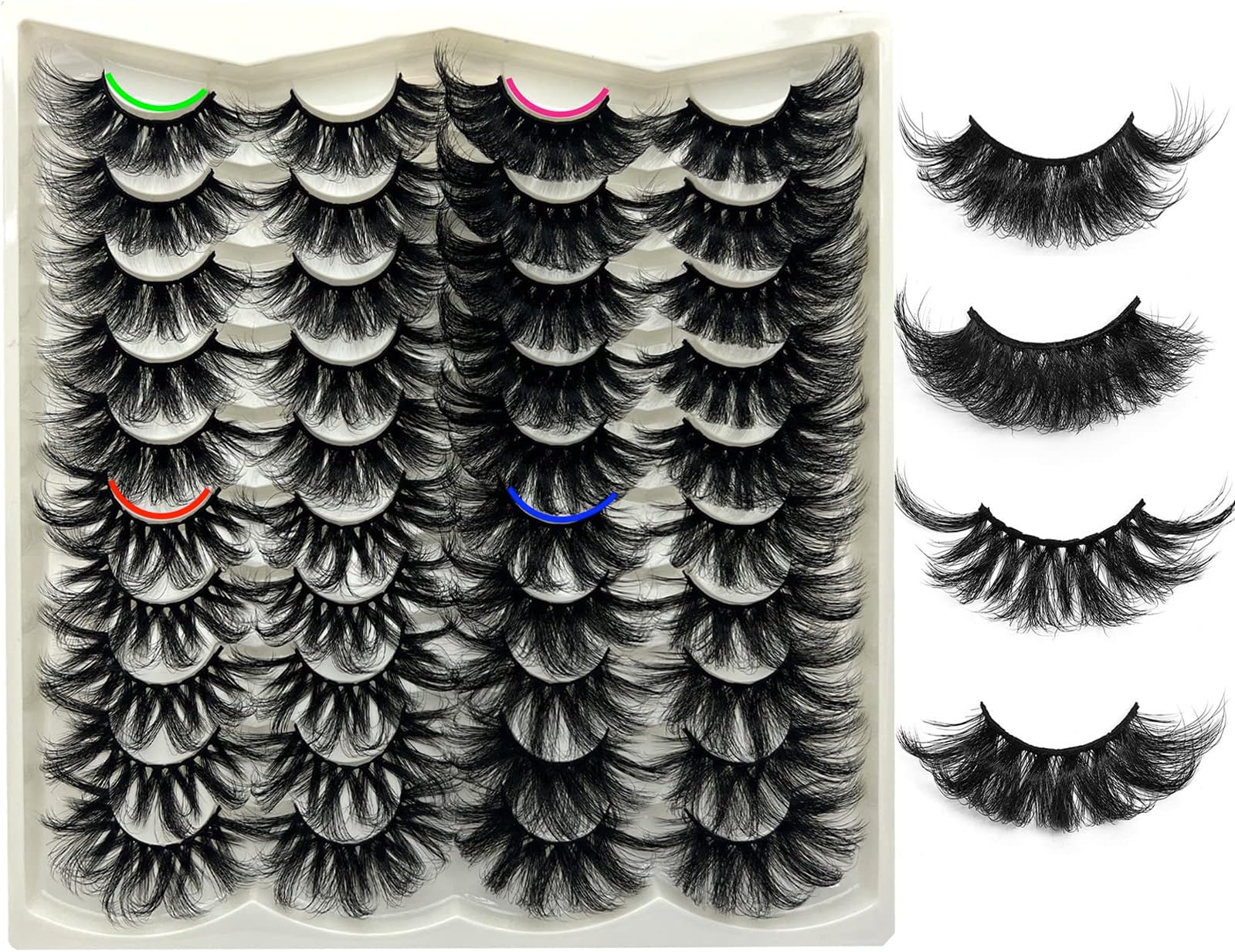 Amazon.com: 25 MM Mink Lashes Fluffy Long Dramatic 3D Mink 25MM Lashes ...