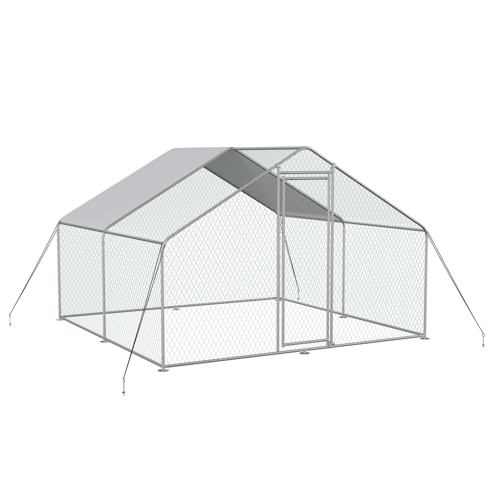 Buy EfficraftLarge Chicken Coop with Cover, Predator-Proof Metal ...