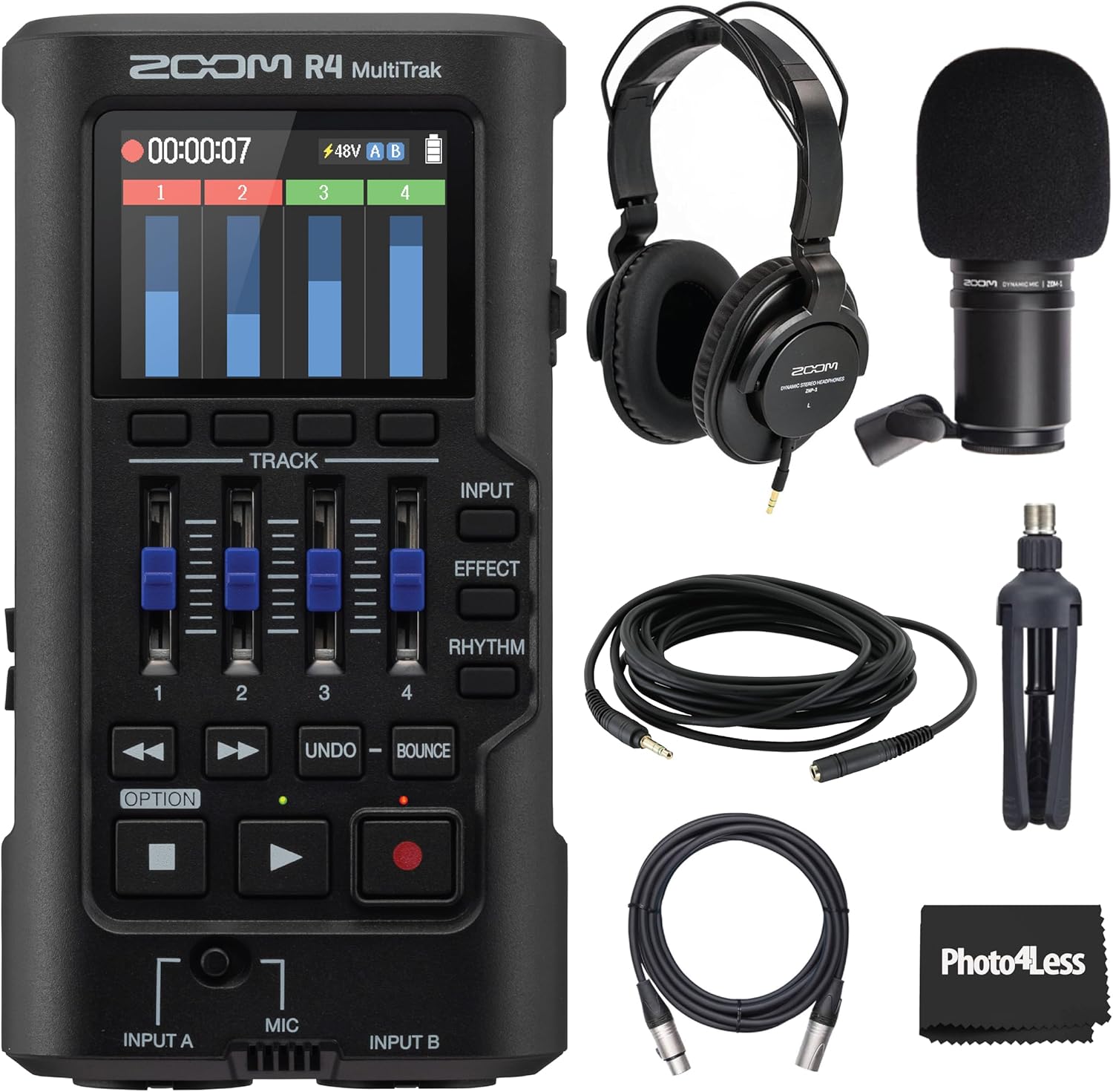 Amazon.com: Zoom R4 MultiTrak 32-Bit Float Recorder with Stereo Bouncing Bundle With Zoom ZDM-1 ...