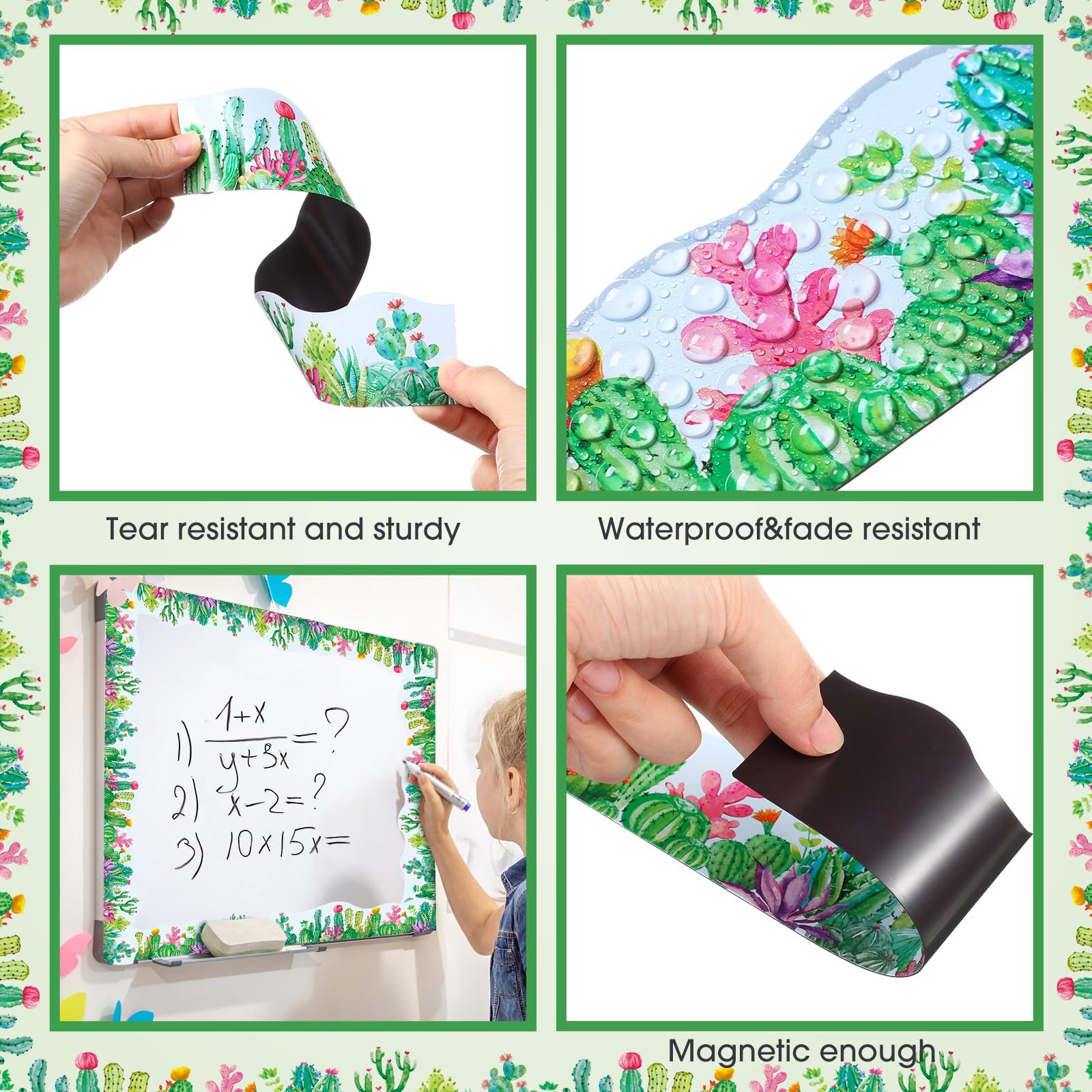Snapklik.com : Sinload 24 Pcs Boho Magnetic Borders Tropical Leaves ...