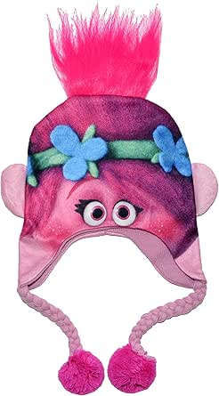 Amazon.com: DreamWorks Trolls Pink Poppy Winter Hat (One Size, Pink ...