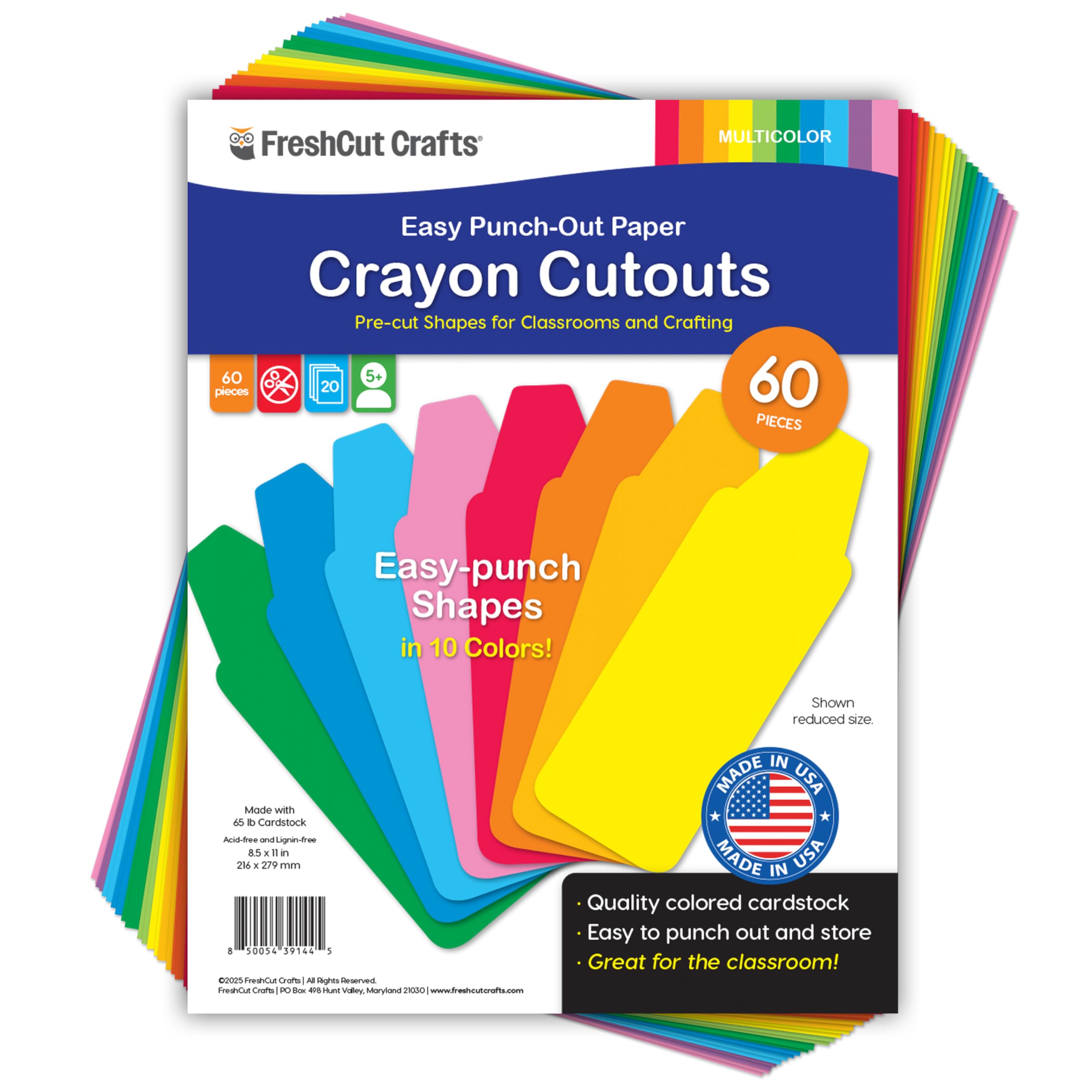Snapklik.com : 60 Pieces Crayon Cutouts For Kids Crafts, Bright Paper ...