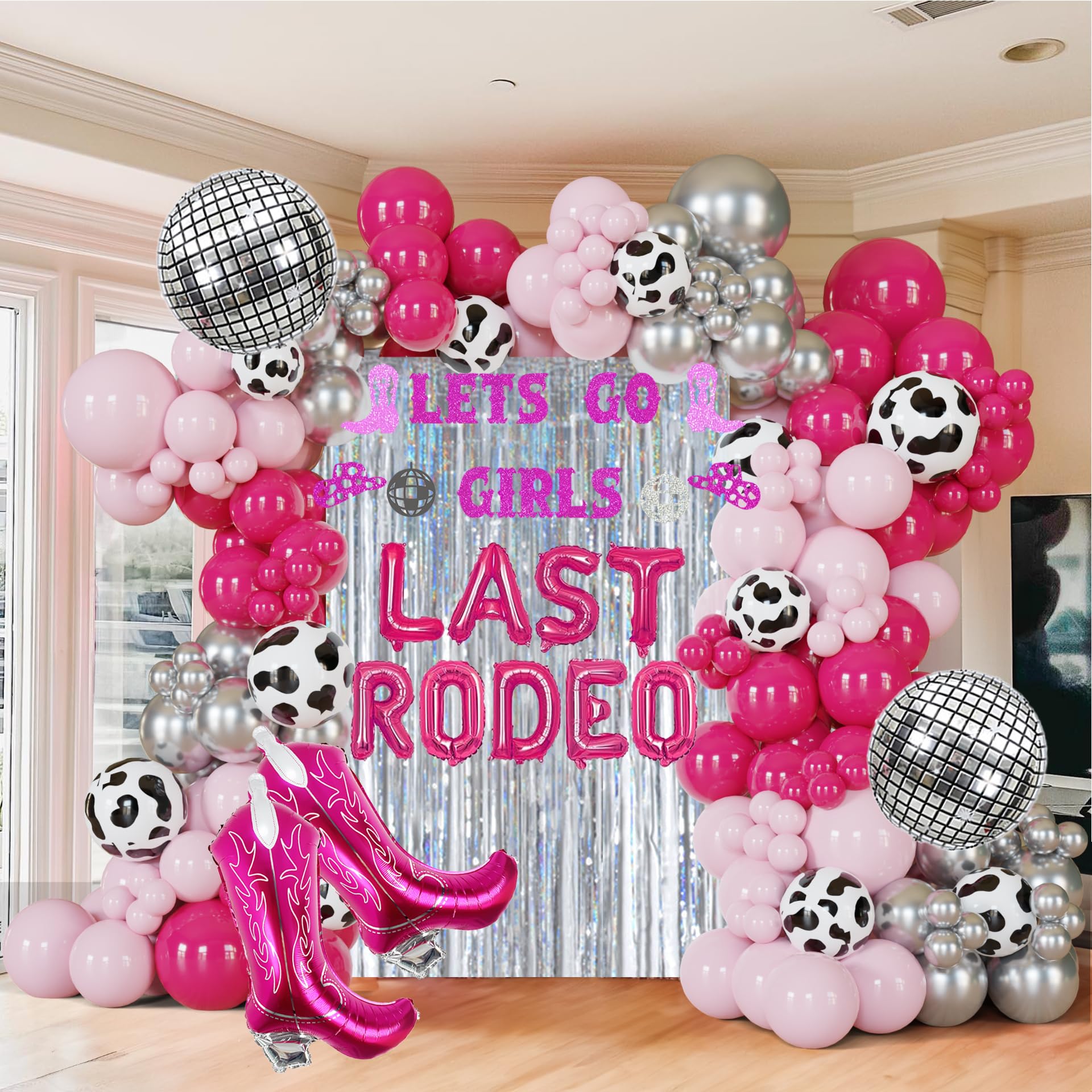 Amazon.com: Last Rodeo Bachelorette Party Decoration Pink & Silver ...