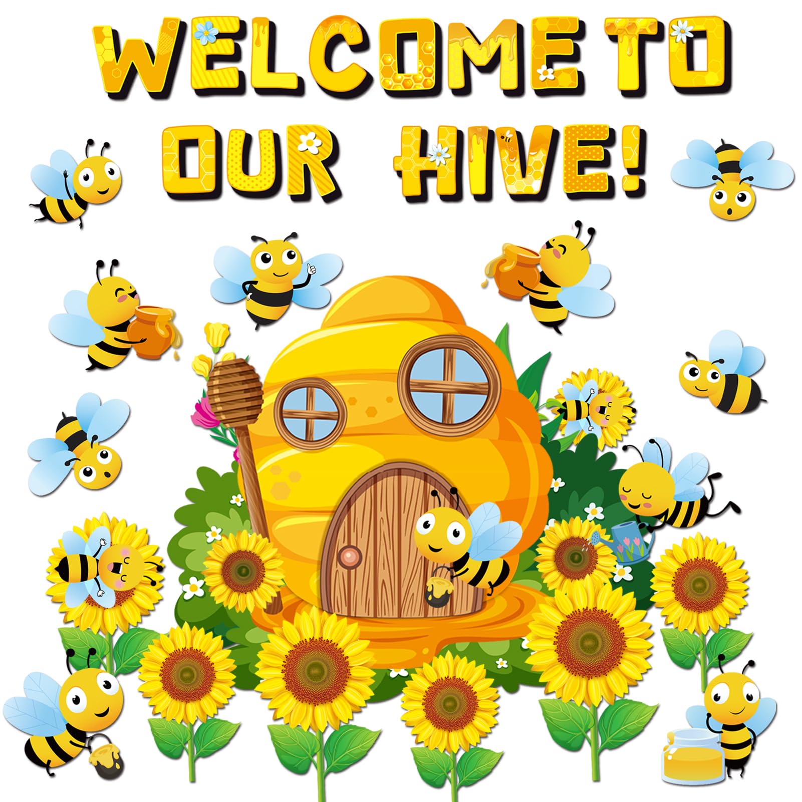 Snapklik.com : 35 Pieces Bee Theme Classroom Decorations - Bee Hive ...