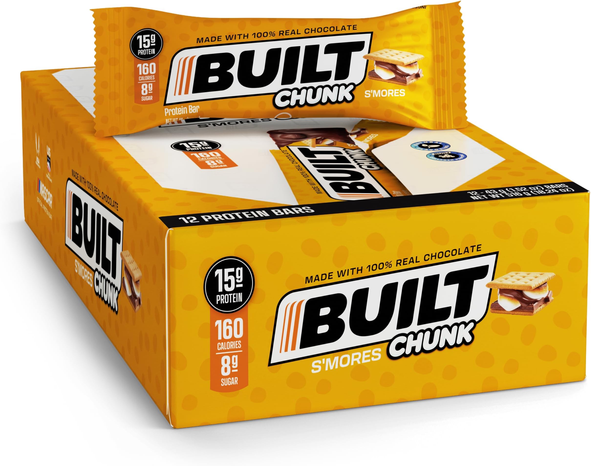 Amazon.com : BUILT Protein Bars, Variety Pack, 12 Bars, Gluten Free ...