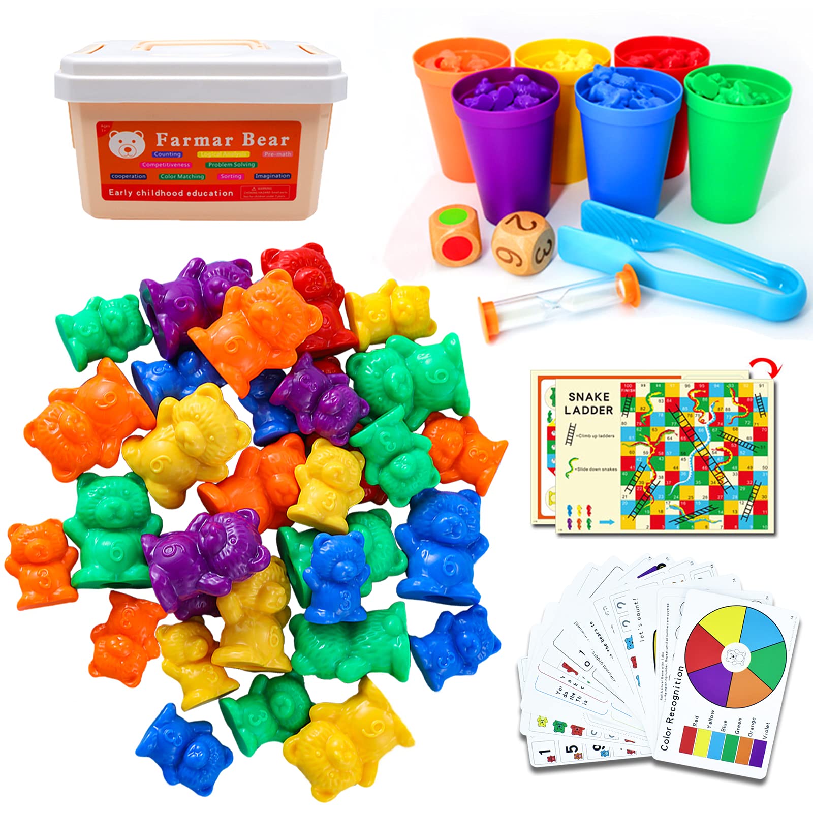 Buy 116 PCS Rainbow Counting Bears with Matching Sorting Cups with ...