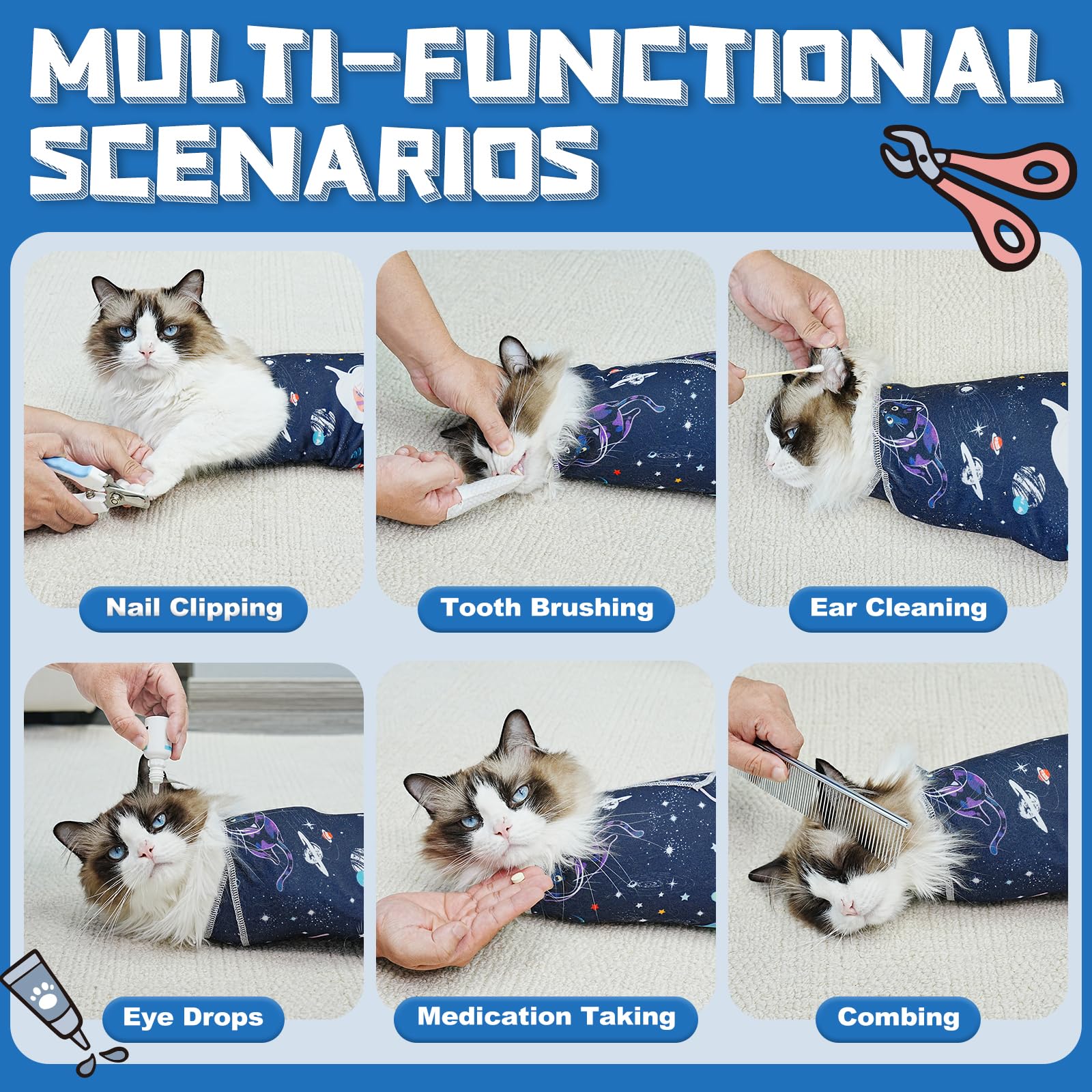 Snapklik.com : Cat Grooming Wrap For Cutting Nails, 2025 Self-Adherent ...