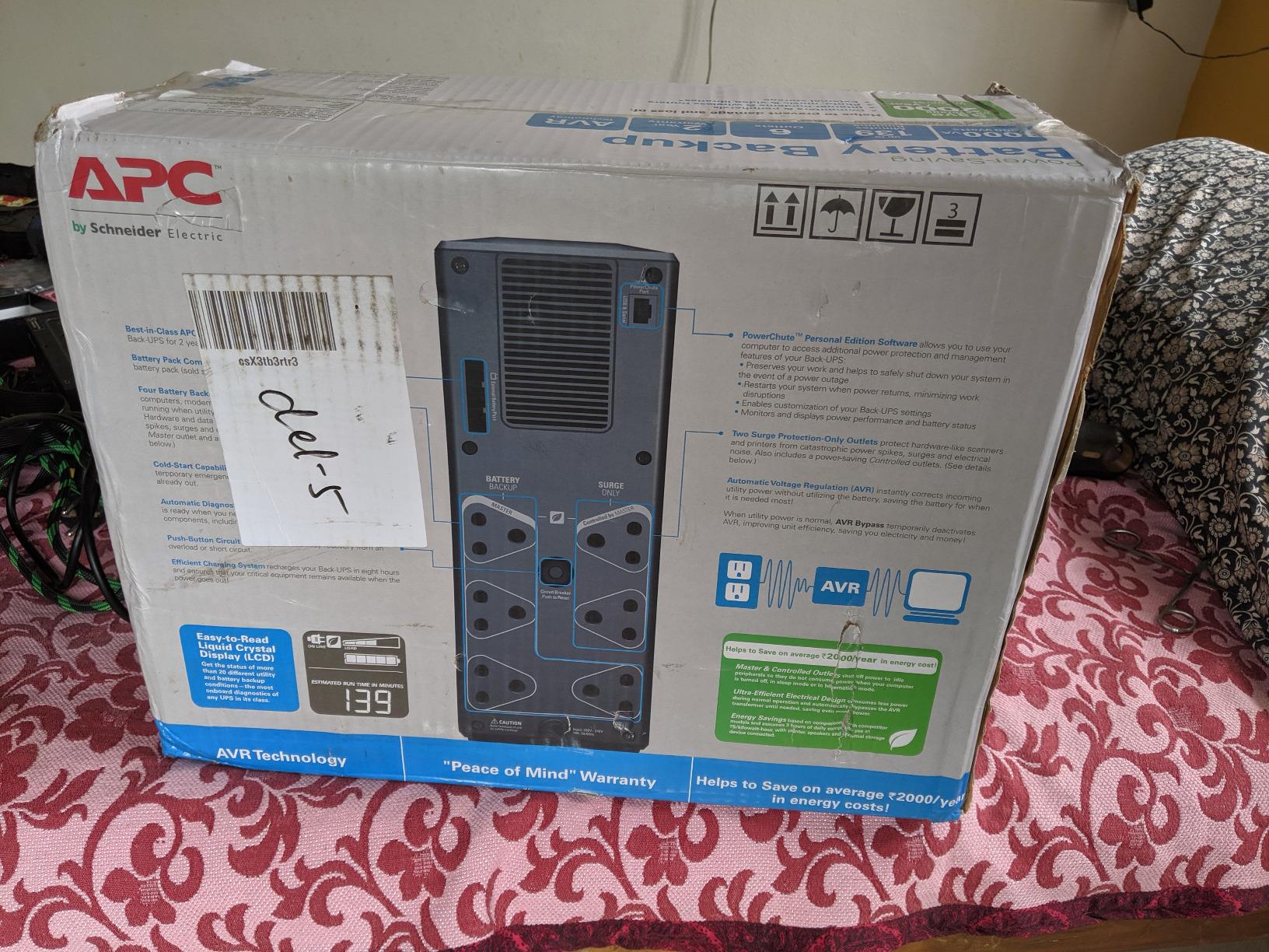 APC Back-UPS Pro BR1000G-IN, 1000VA / 600W, 230V UPS System, High ...