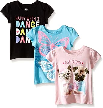 Amazon.com: The Children's Place Big Girls' Happy Screen Tees (Pack of ...