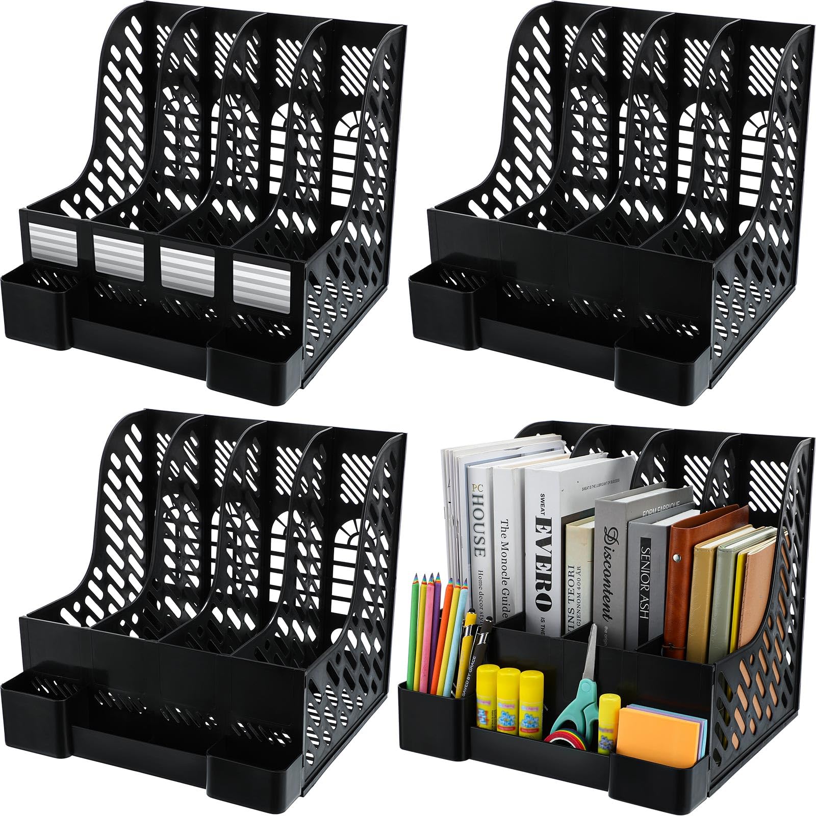 Amazon.com: Glenmal 4 Pack Magazine Holder Plastic Magazine File Holder ...