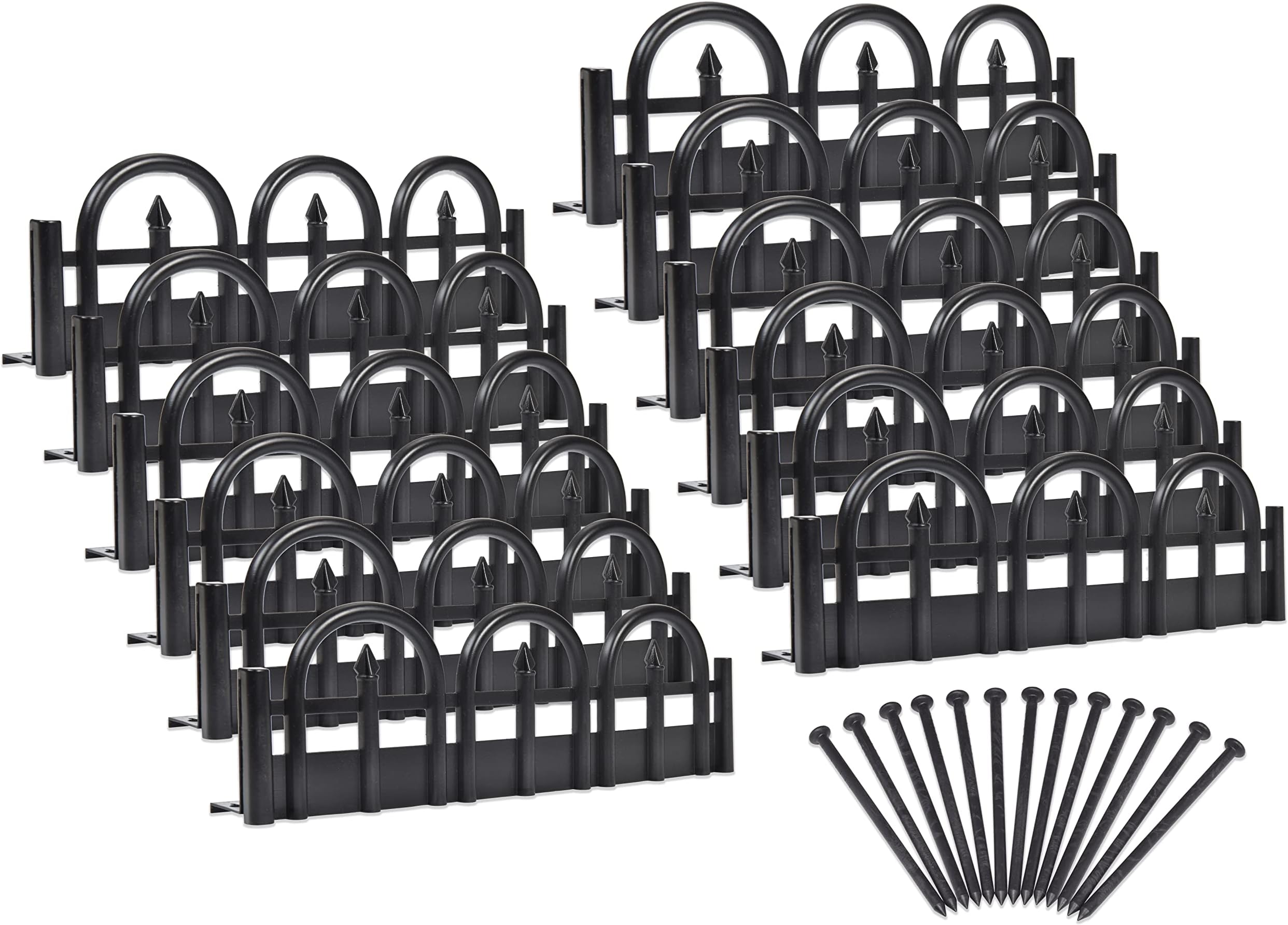Amazon.com : Dysetcs Outdoor Decorative Garden Fence Plastic Black ...