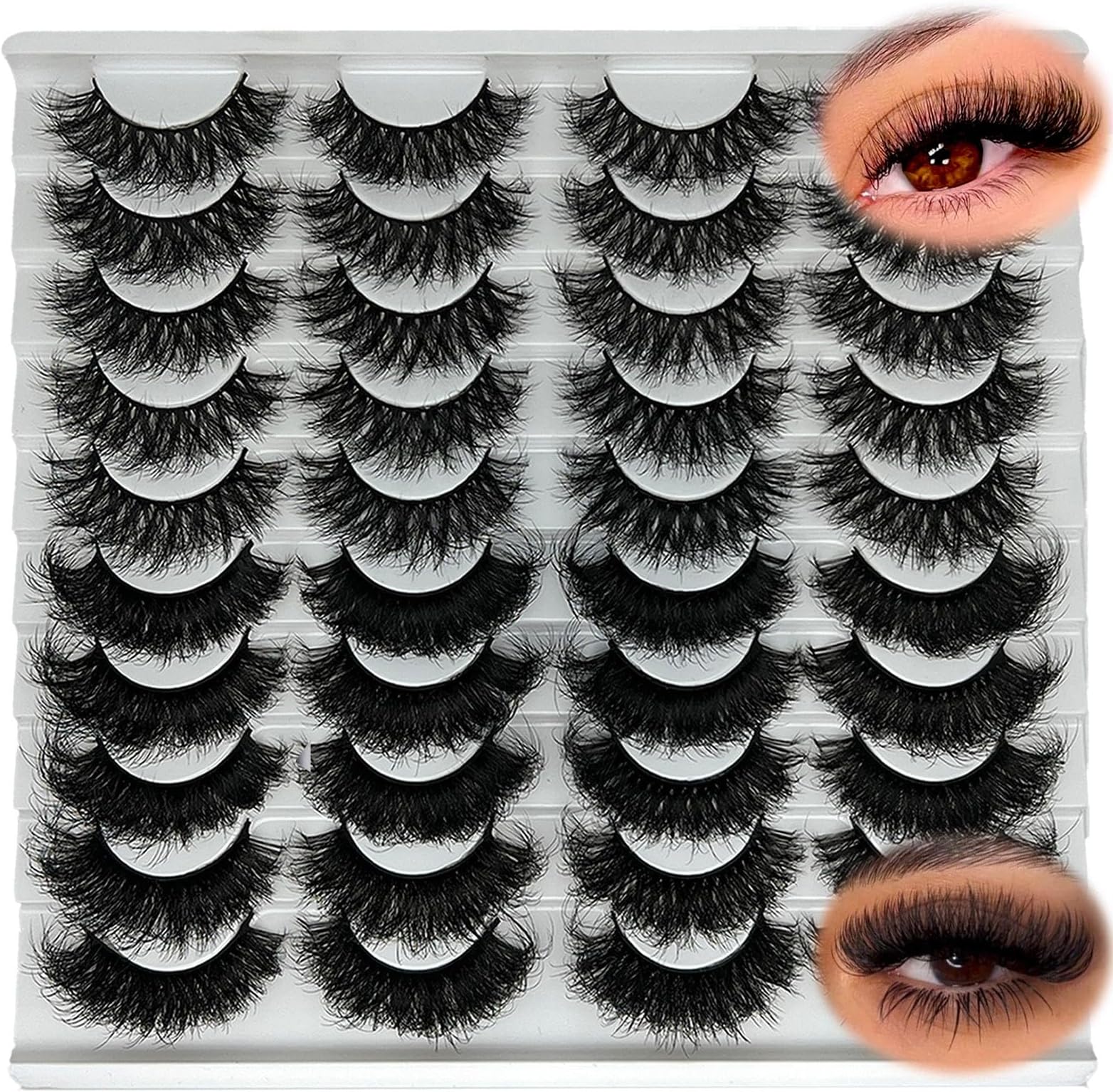 Amazon.com: IFSOWDRA Mink Lashes Wispy Cat Eye Lashes Pack Natural ...