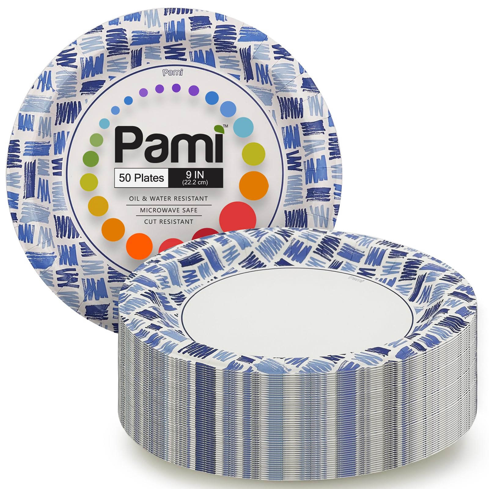 Amazon.com: PAMI Premium Paper 9 Inch Plates [Pack of 50] Heavy-Duty ...