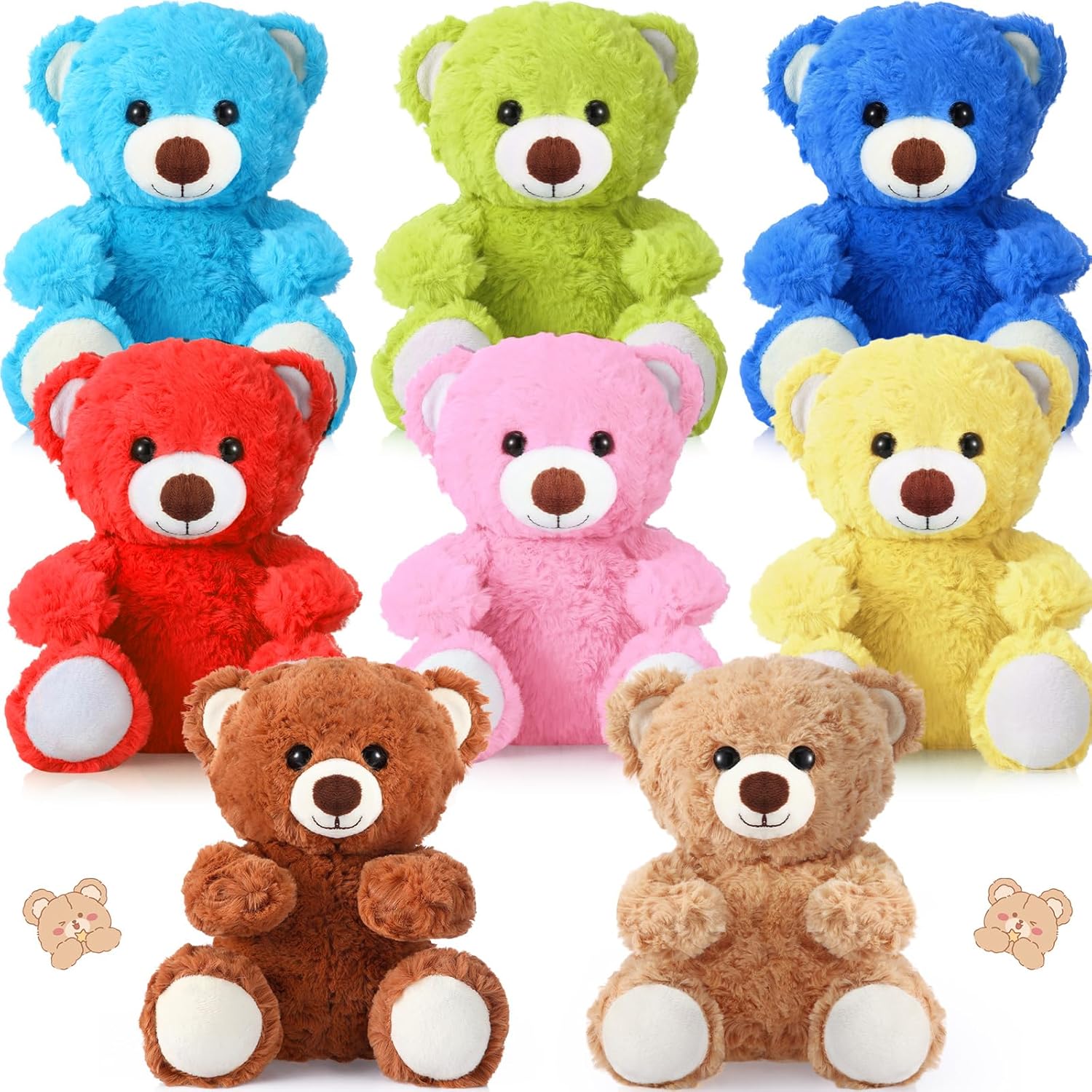 Amazon.com: Liliful 8 Pieces 8 Inch Bear Stuffed Animal Bulk Stuffed ...