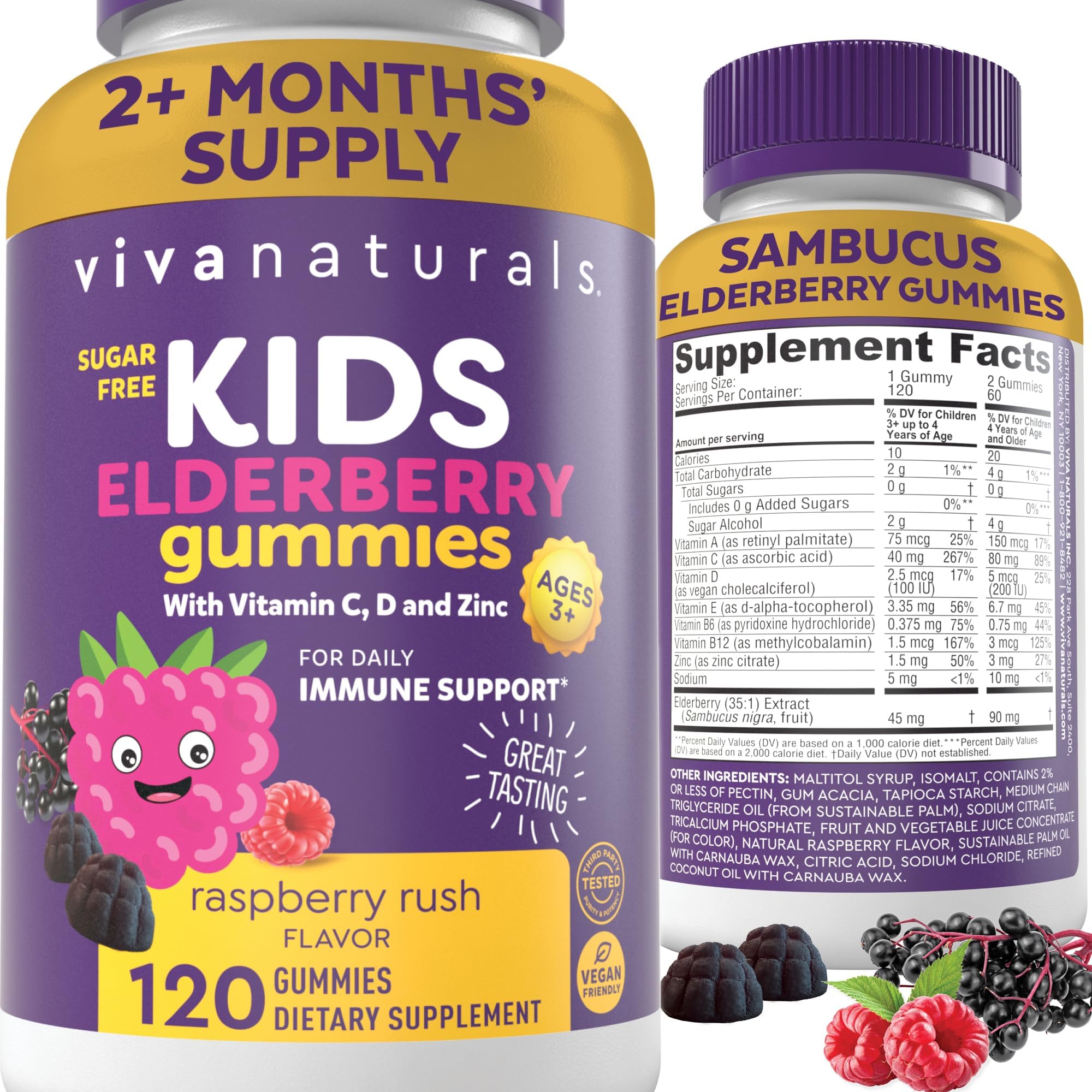 Amazon.com: Squiggles Sniffle Berries Elderberry Gummies with Bee ...
