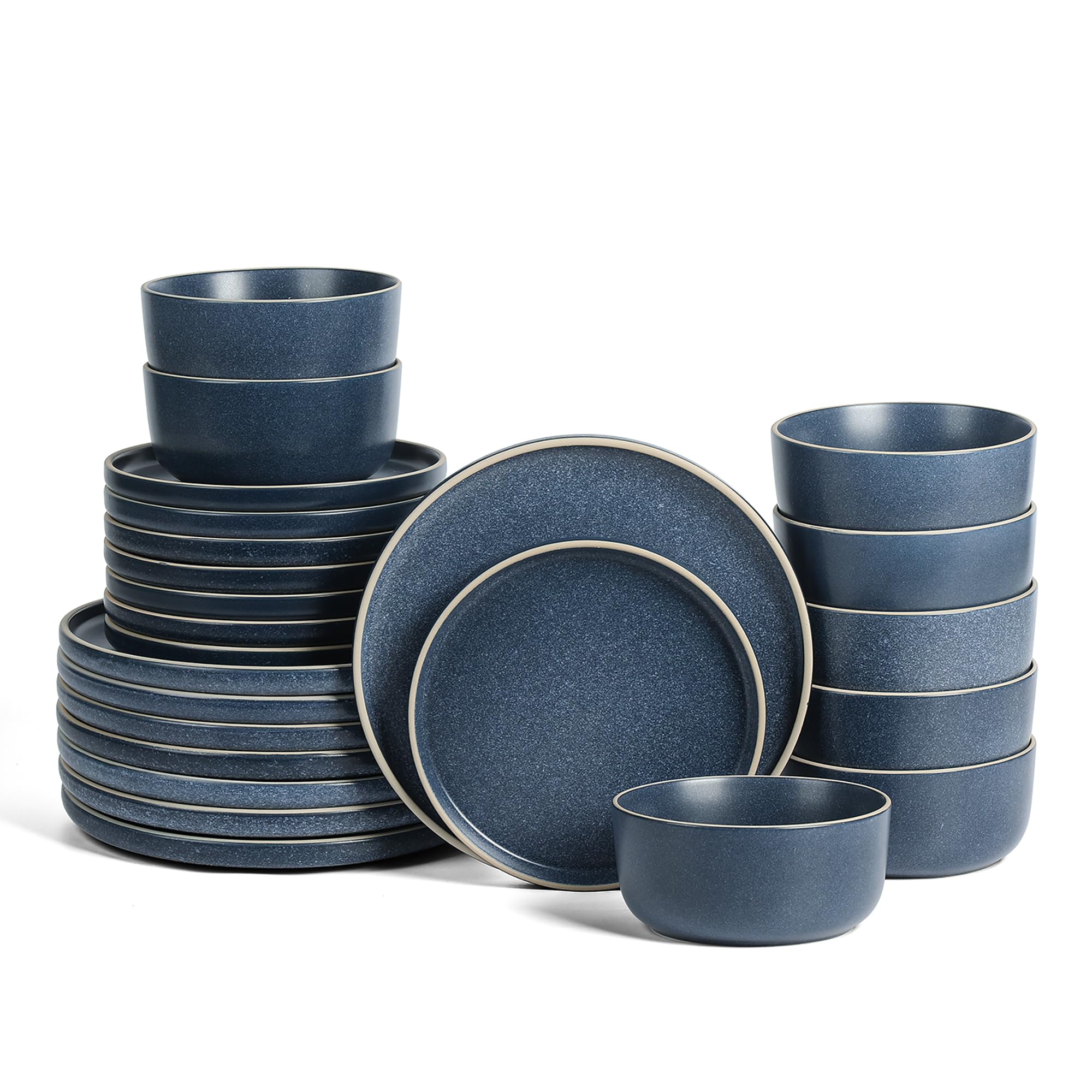 Amazon.com | Earth & Clay Amber 24-Piece Dinnerware Set Stoneware ...