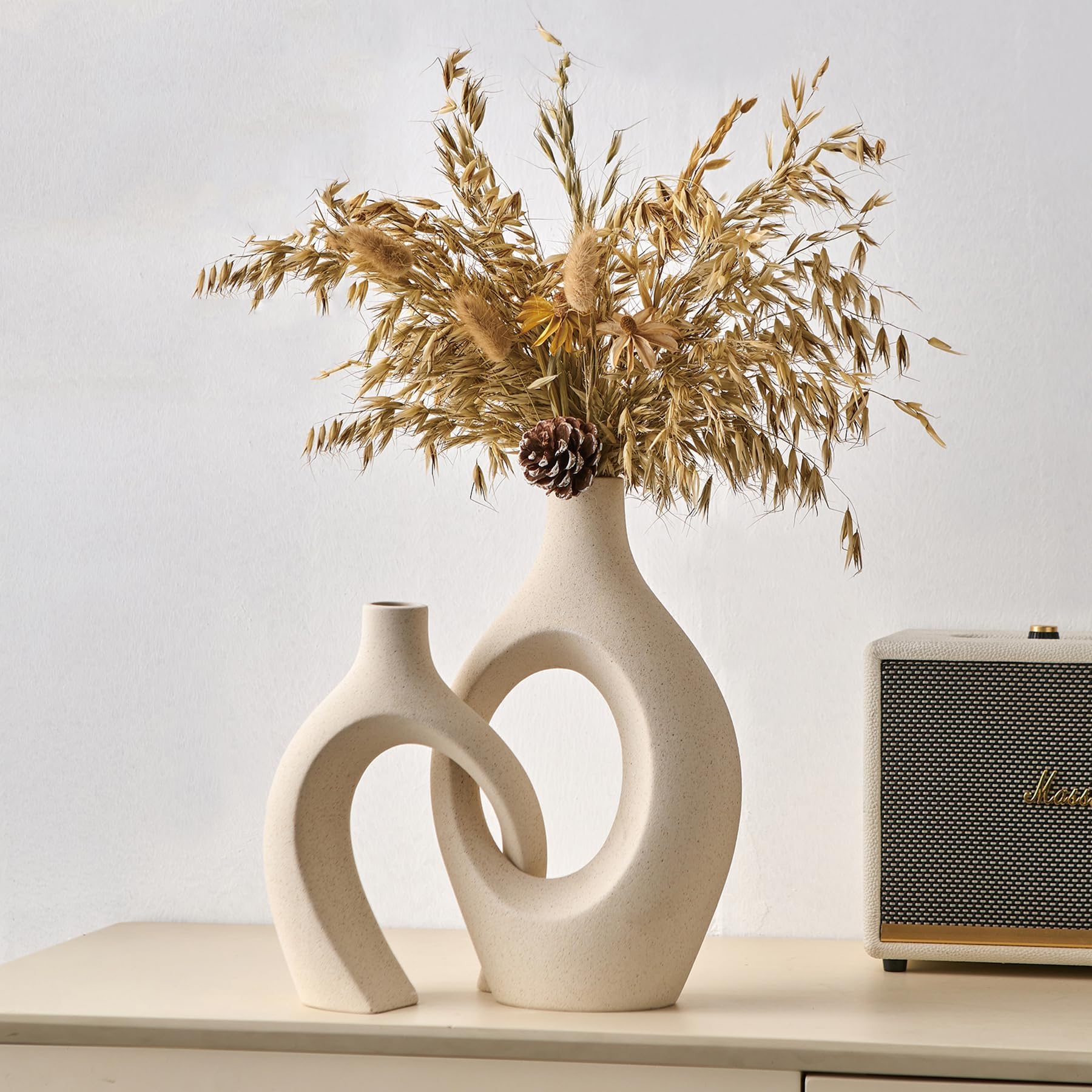 Amazon.com: Carrot's Den Donut Vase, Set of 2 - Minimalist Nordic ...