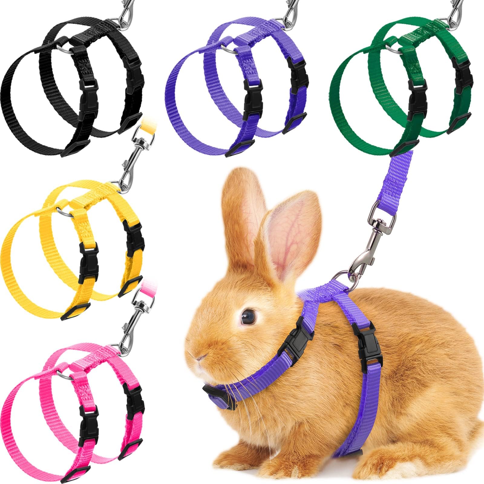 Amazon.com : 5 Pieces Adjustable Rabbit Harness Leash Bunny Harness for ...