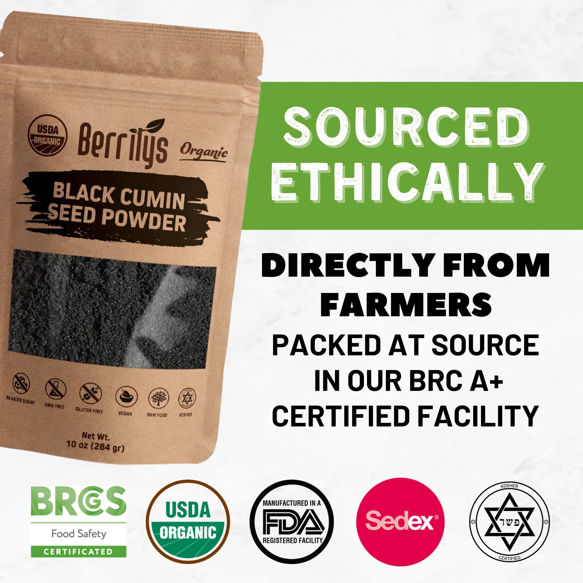 Snapklik.com : Organic Black Seed Powder, , Ground, 10 Ounces, Also ...