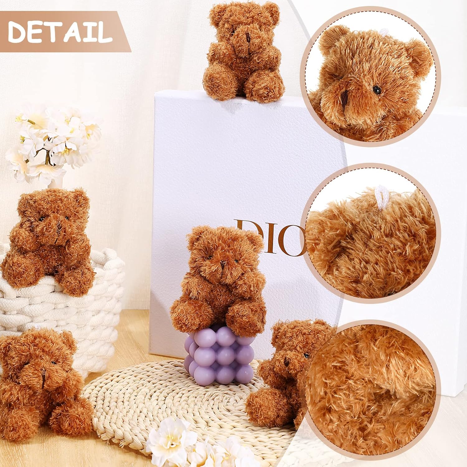 Threan 8 piezas de mini osos de peluche de 4 pulgadas, juguetes de ...