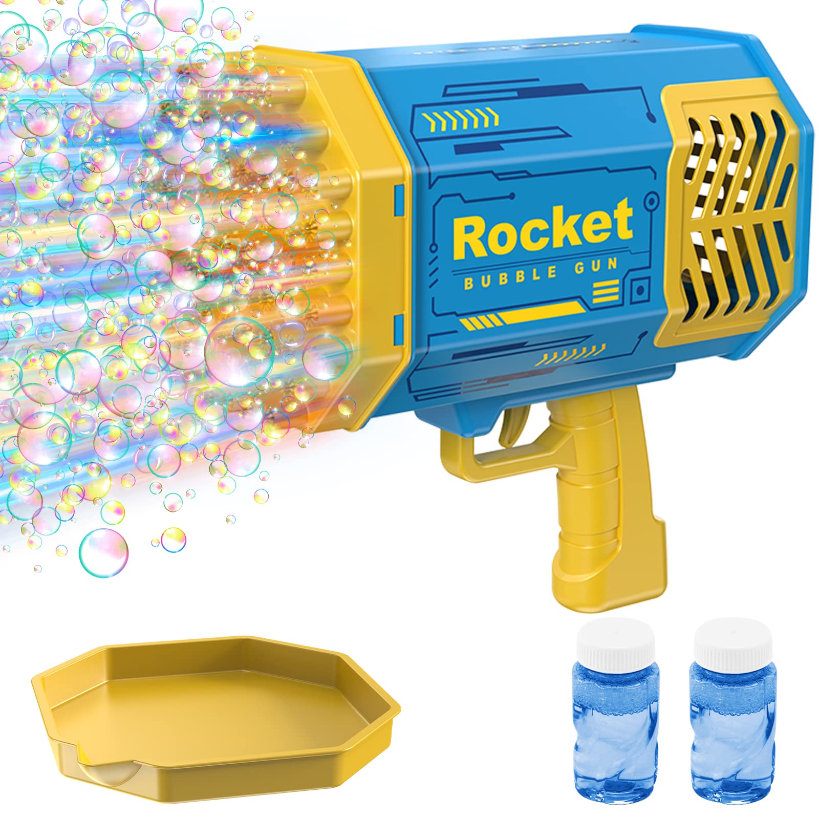 GUPSAP Bubble Machine, 69 Holes Bubble Gun, Perfect Bubbles Machine Gun ...