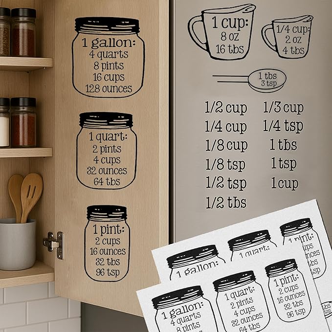 Amazon.com: TOOLSSIDE 2 Pack Kitchen Conversion Sign with Kitchen ...