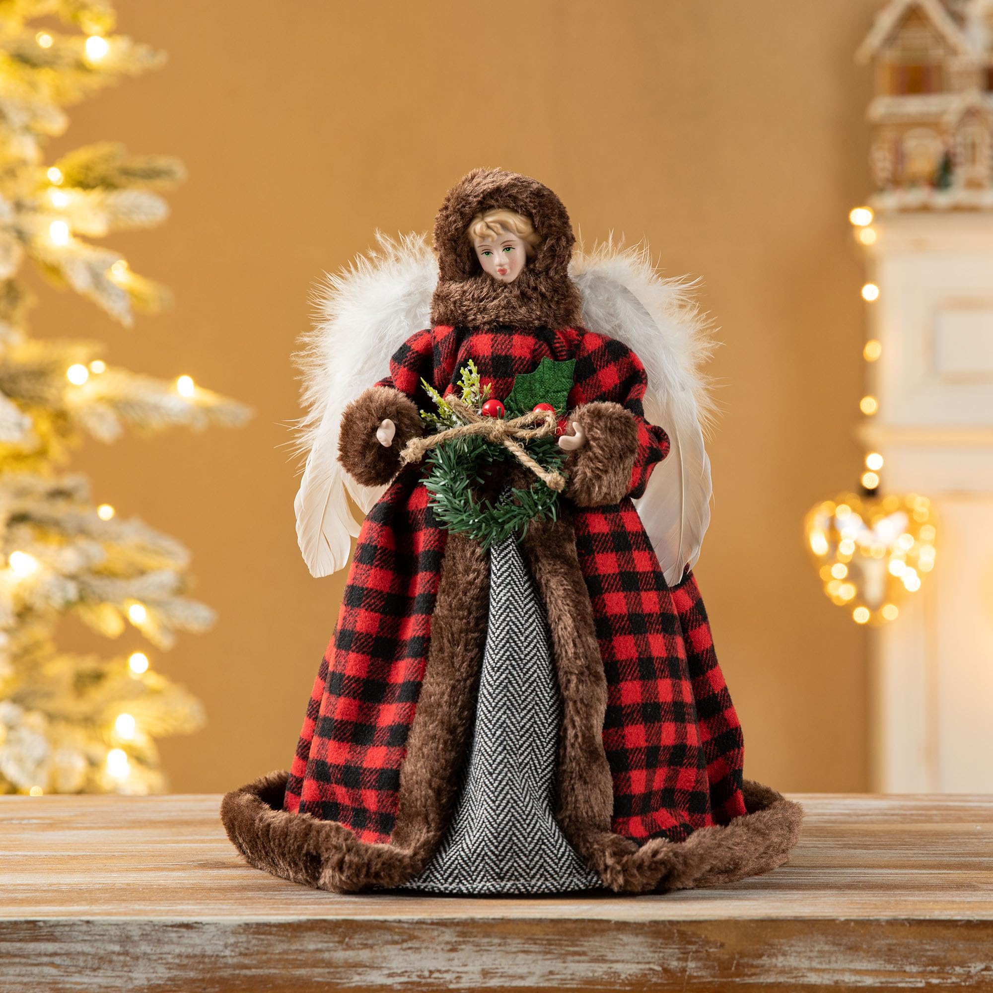 Amazon.com: eUty 12" Christmas Angel Tree Topper, Angel Tree Topper ...