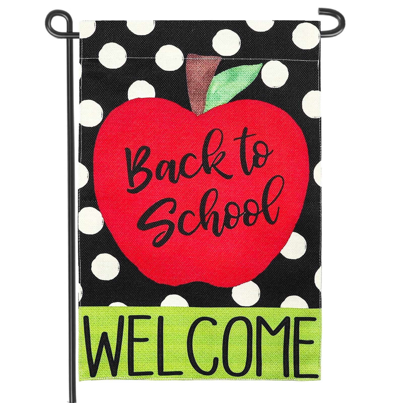 Amazon.com : Welcome Back to School Garden Flag Apple Book Pencil First ...