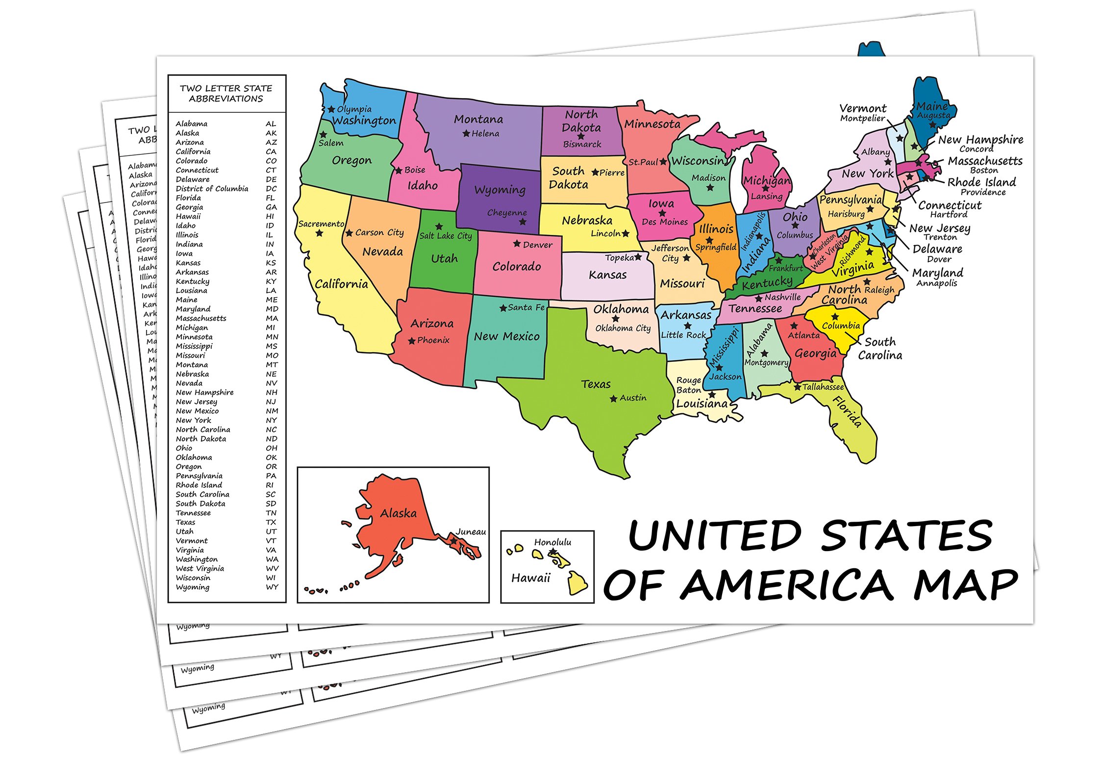 Hojas De Estudio De Los Estados Y Capitales Del Sureste