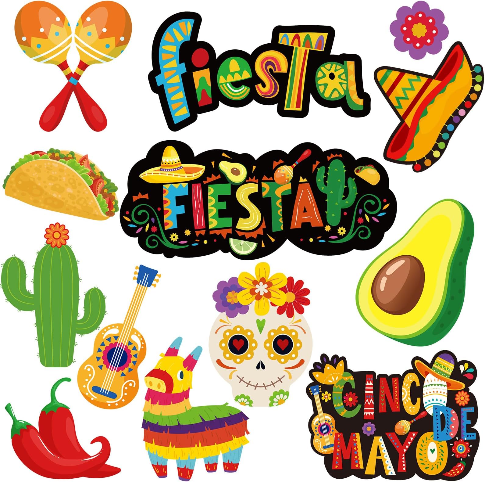 Amazon.com: Let's Fiesta Cutouts Cinco De Mayo Festival Cut-Outs ...