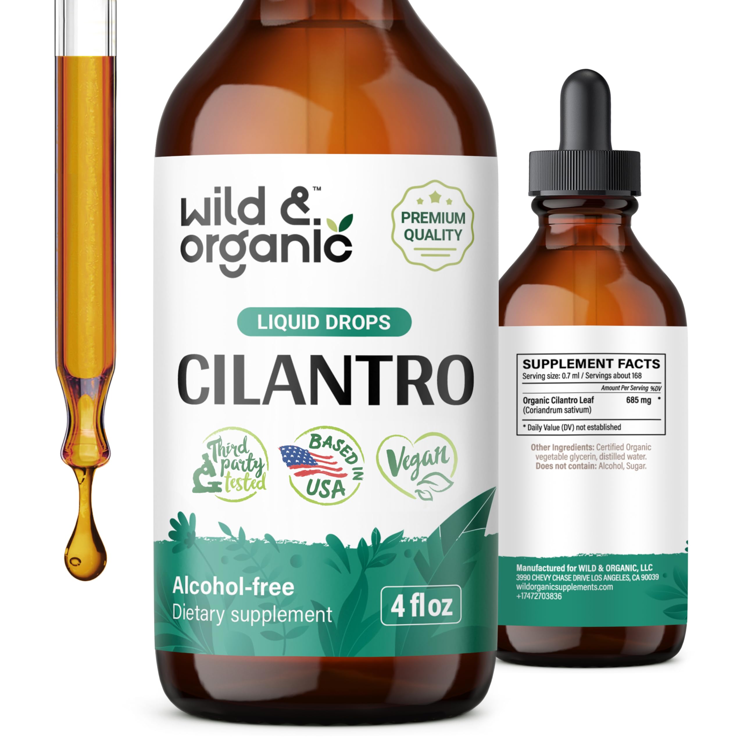 Amazon.com: Wild & Organic Cilantro Tincture - Herbal Detox Drops with ...