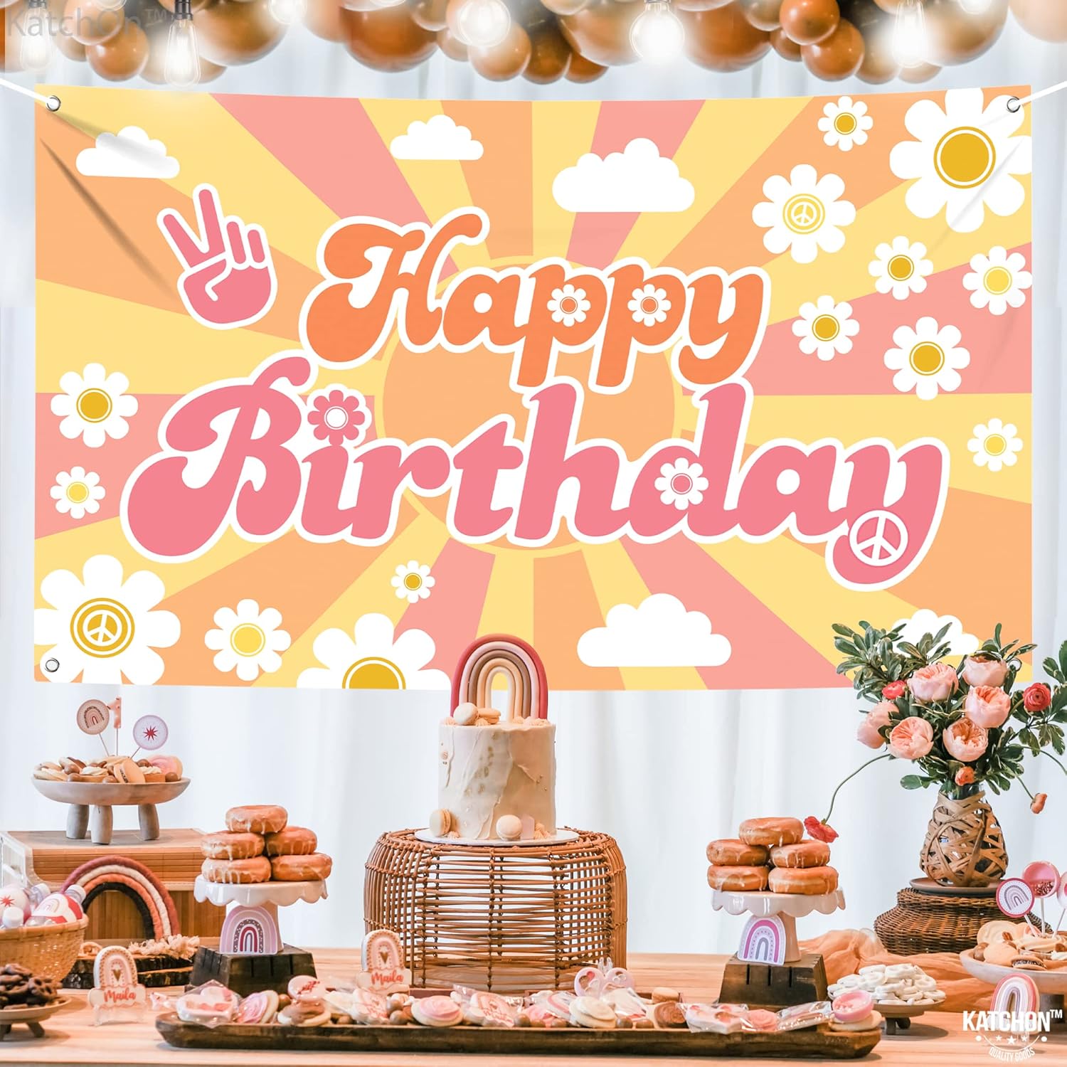 KatchOn, Groovy – Cartel de cumpleaños grande, 72 x 44 pulgadas, grande ...