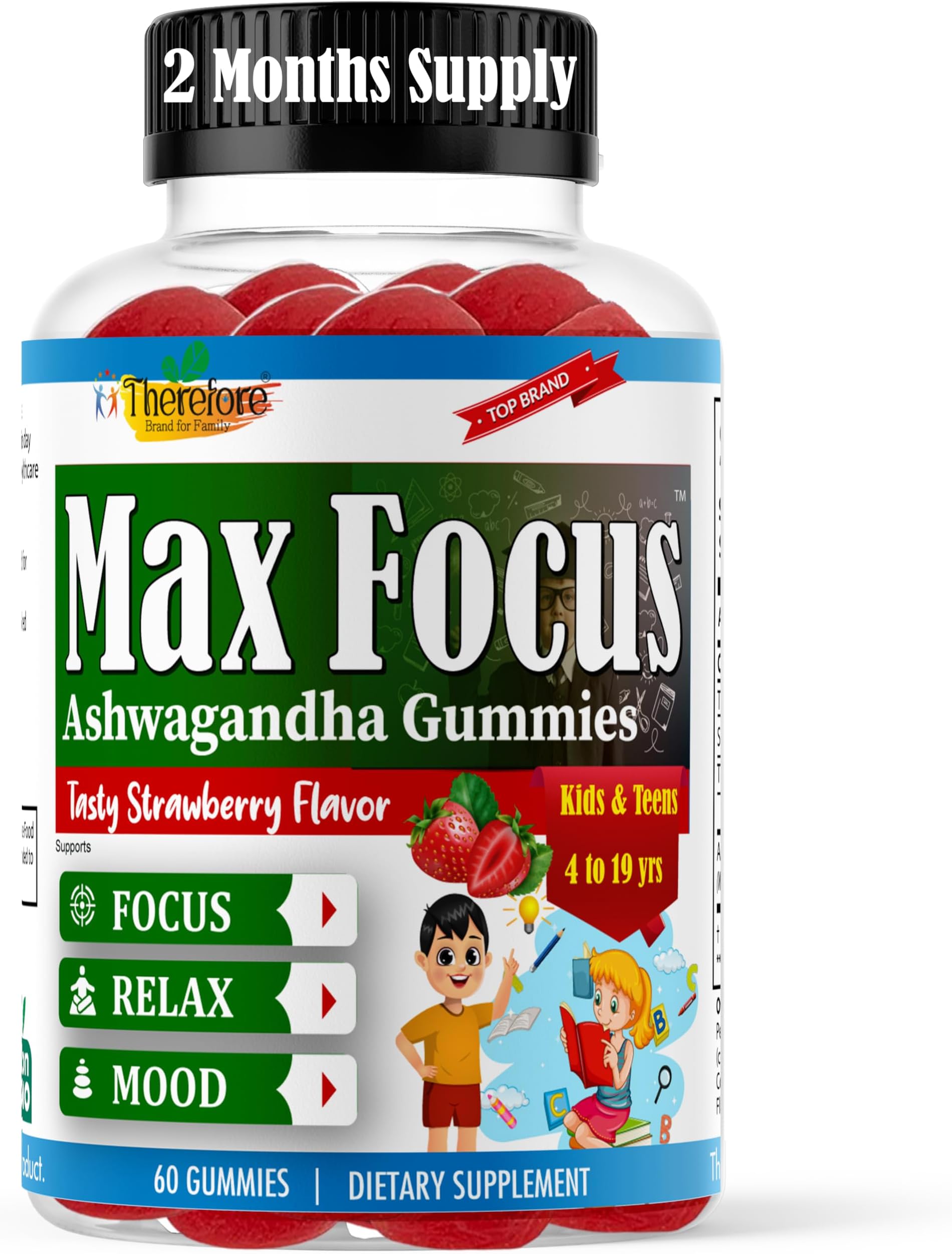 Amazon.com: Max Focus Ashwagandha Root Gummies for Kids & Teens ...